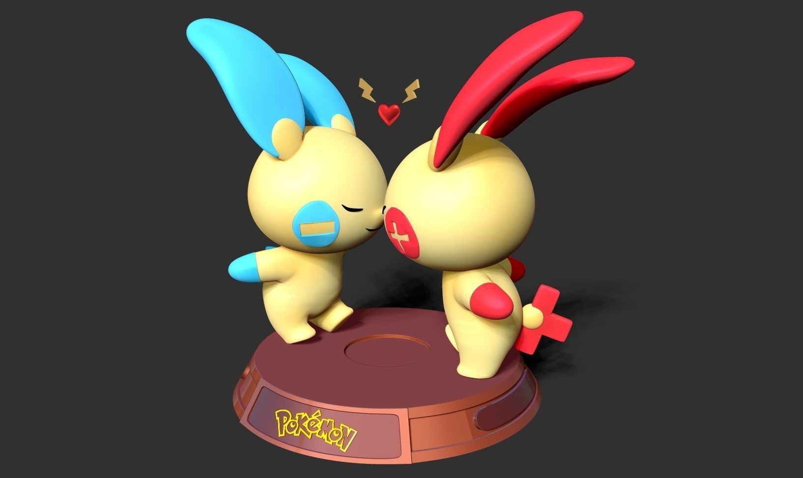 Plusle and Minun - Pokemon Fanart 3D model 3D printable | CGTrader