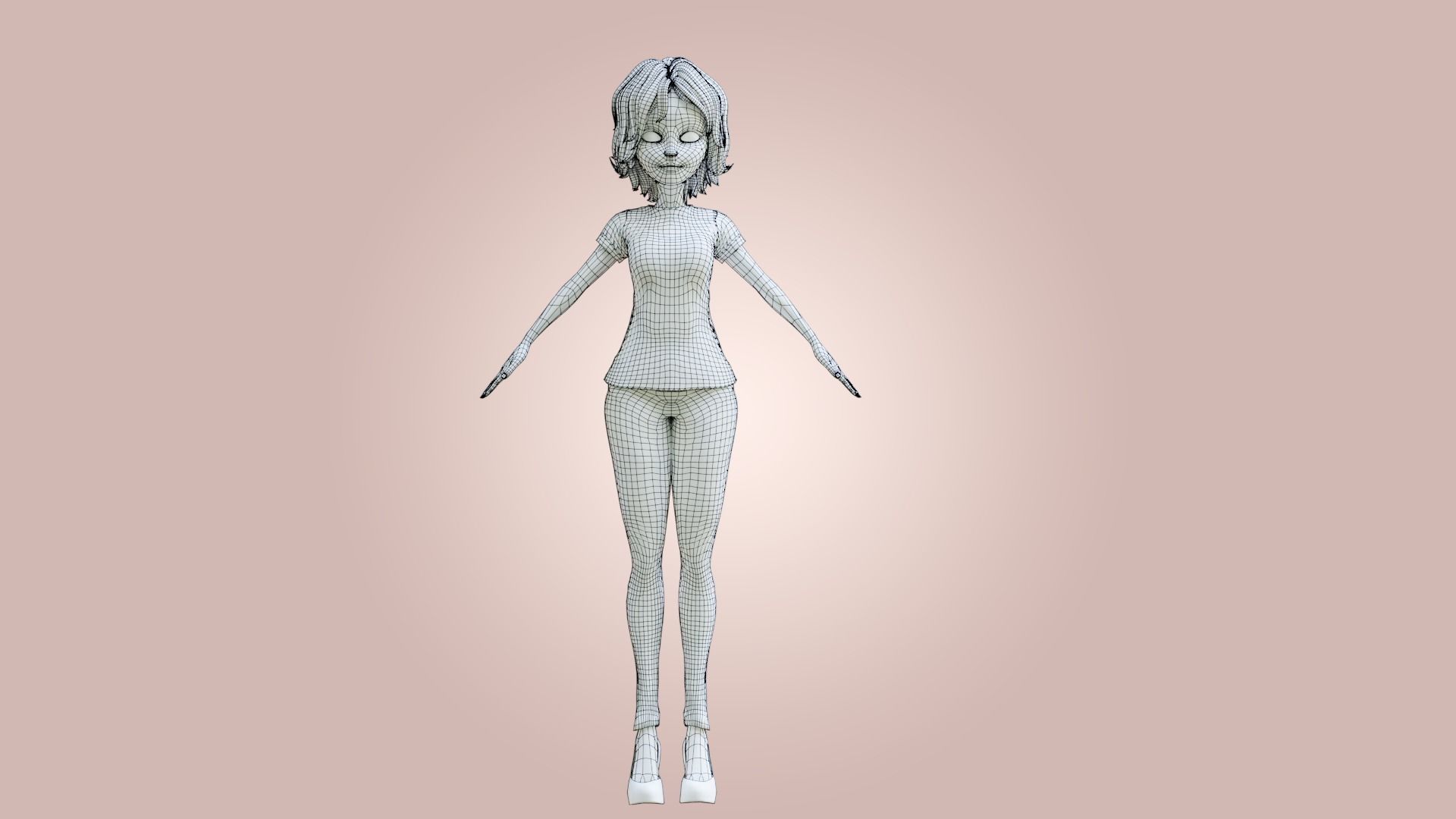 3D model Cartoon Woman Rigged 3D model VR / AR / low-poly rigged ...