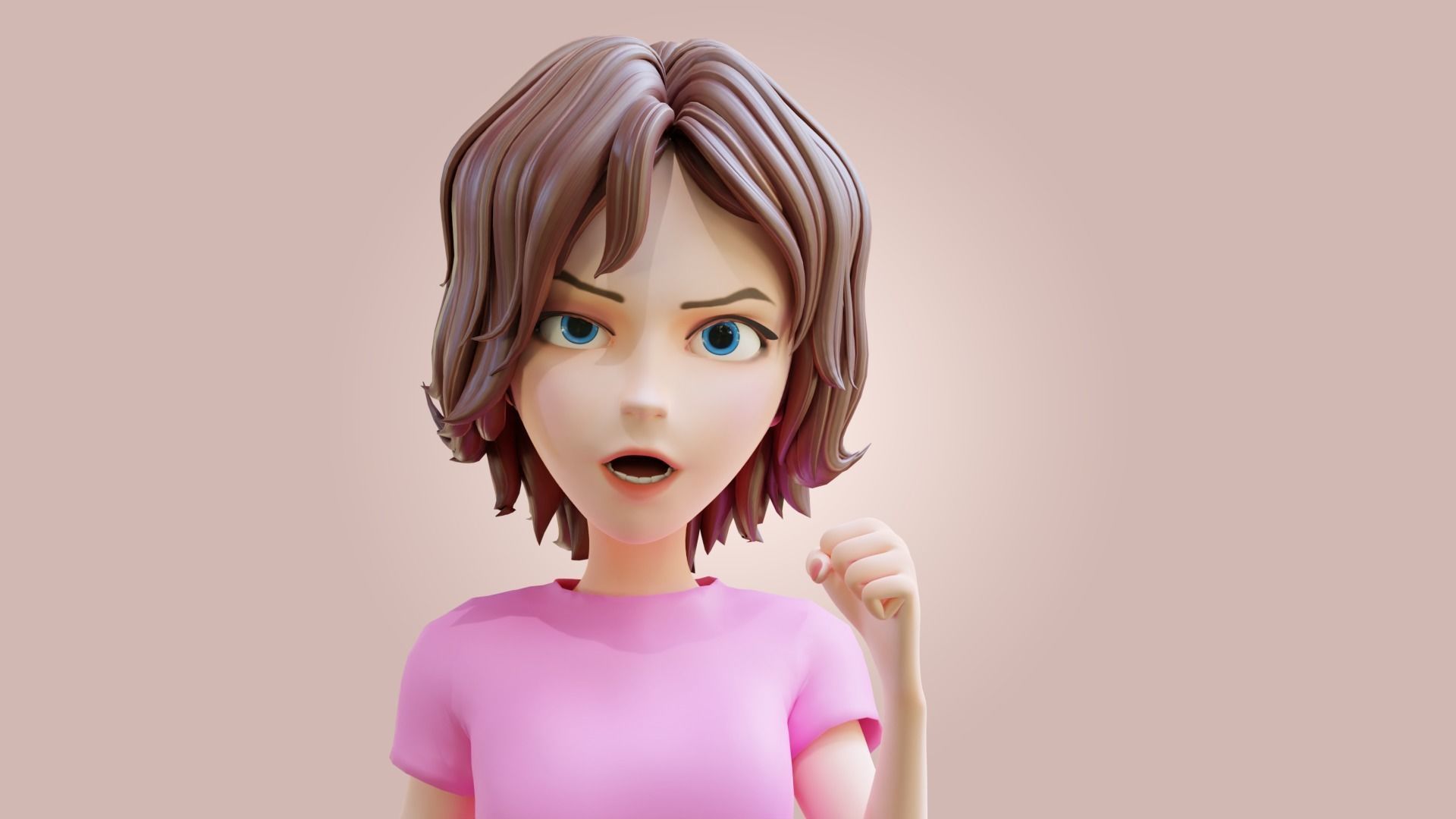 3D model Cartoon Woman Rigged 3D model VR / AR / low-poly rigged ...