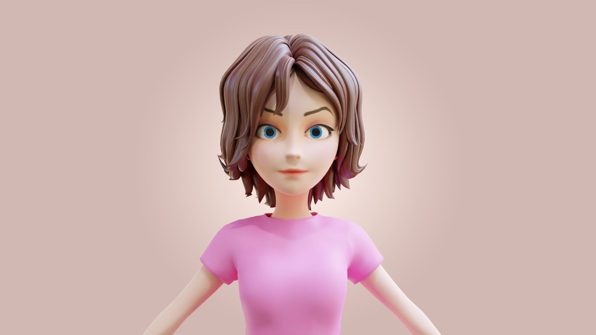3D model Cartoon Woman Rigged 3D model VR / AR / low-poly rigged ...