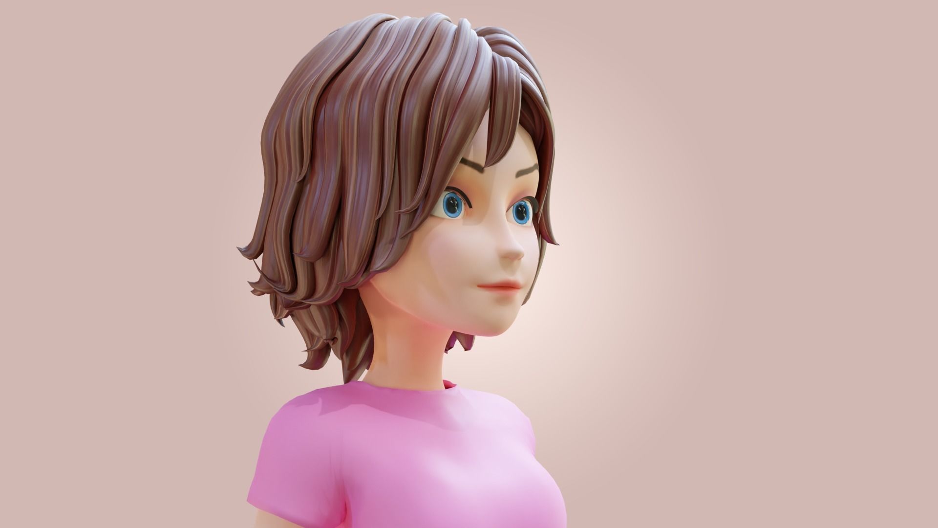 3D model Cartoon Woman Rigged 3D model VR / AR / low-poly rigged ...