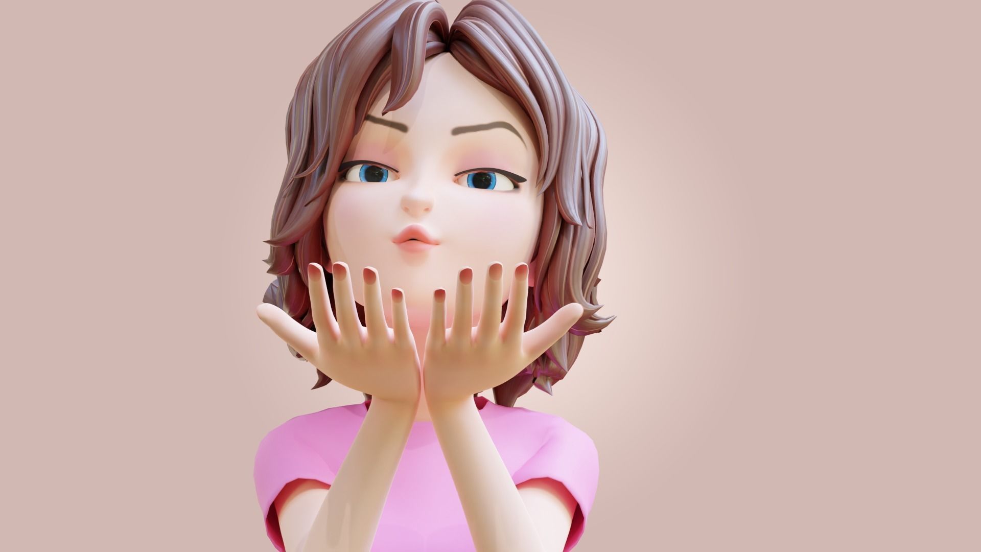 3D model Cartoon Woman Rigged 3D model VR / AR / low-poly rigged ...