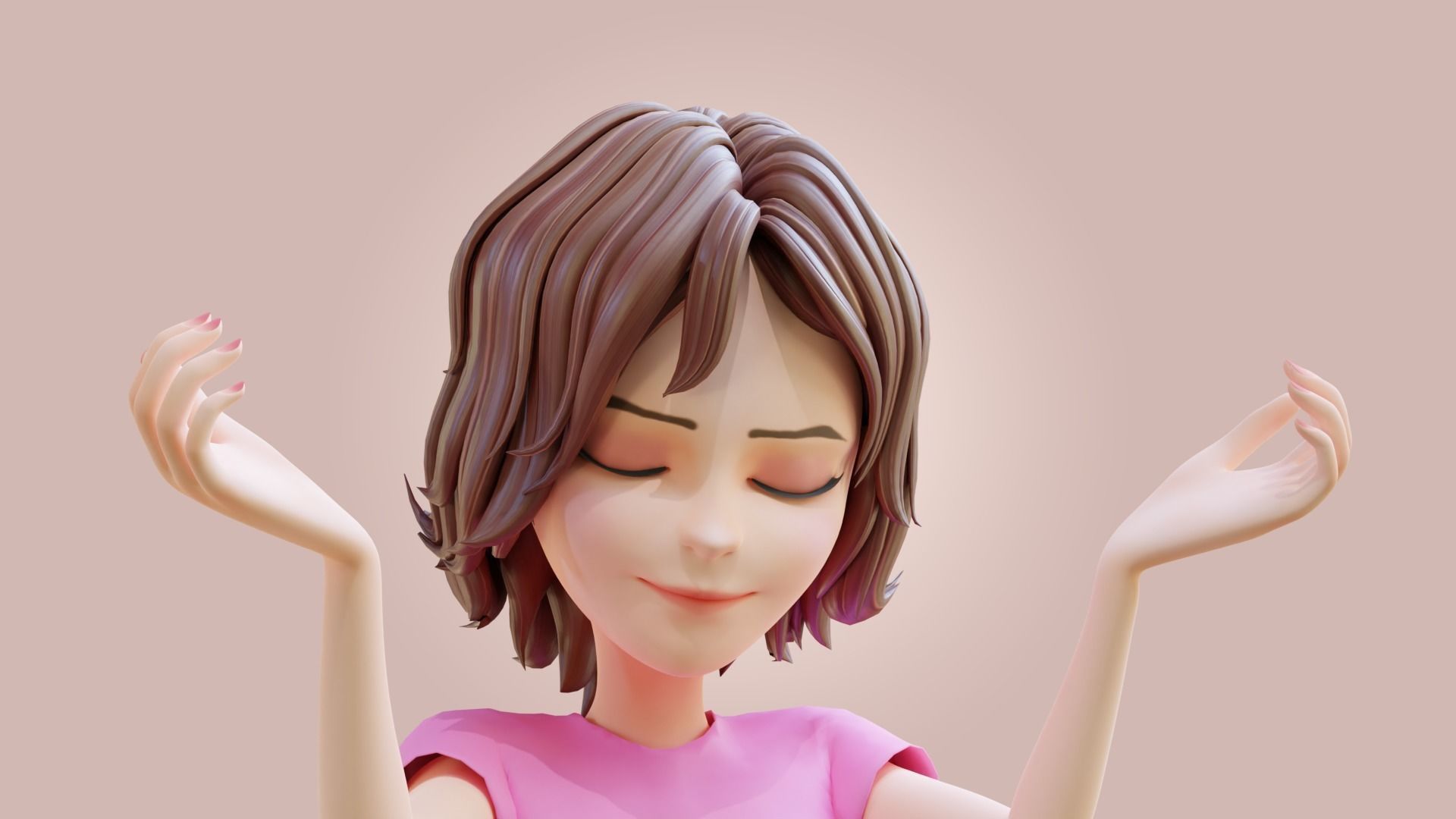 3D model Cartoon Woman Rigged 3D model VR / AR / low-poly rigged ...