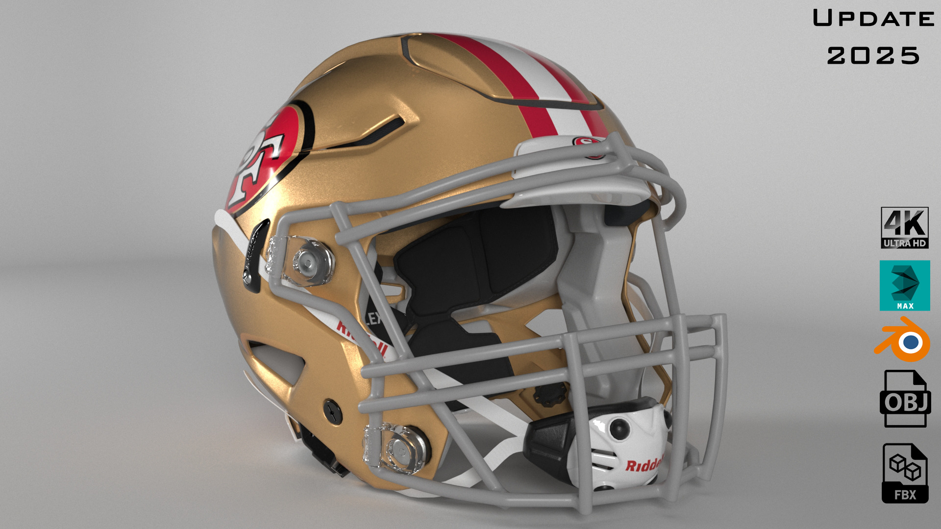 49ERS SAN FRANCISCO Helmet Football NFC West PBR updated 2025 3D model ...