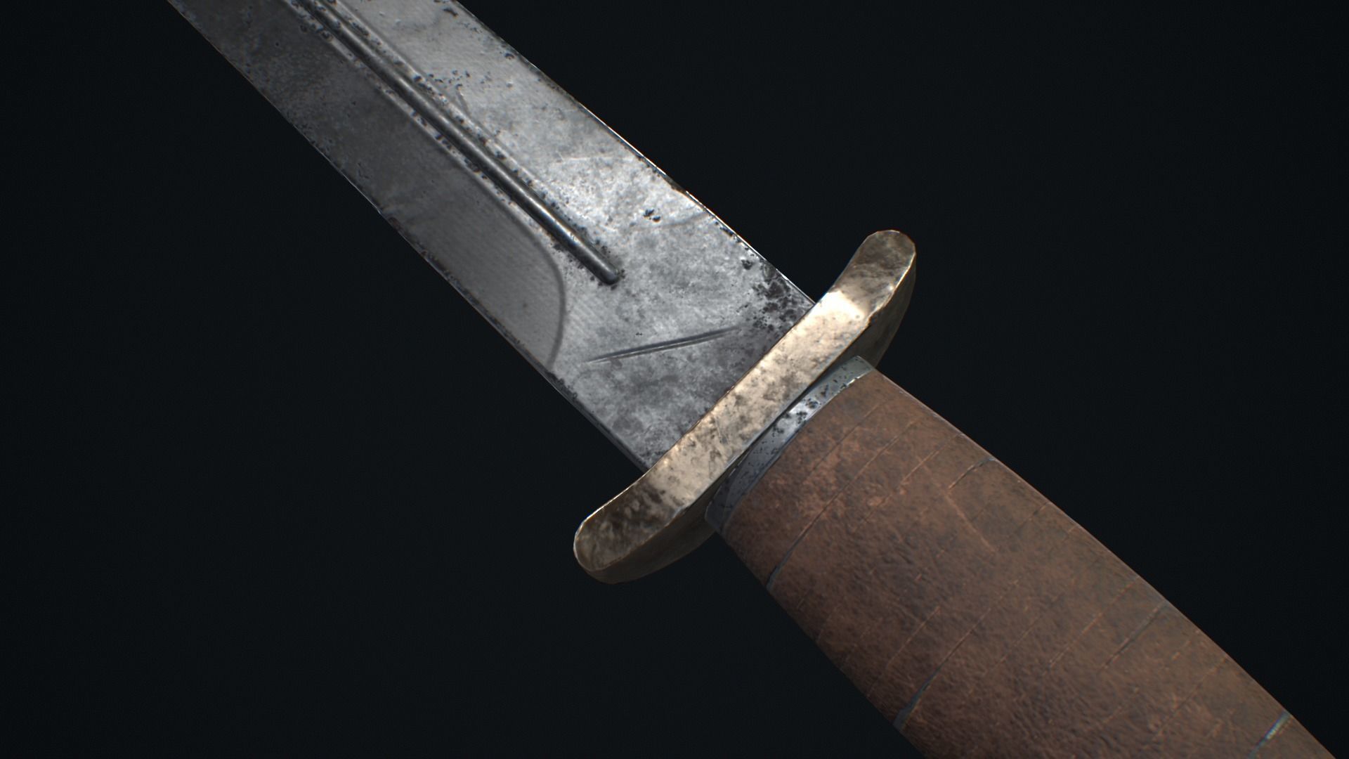 3D model Medieval Weapon Dagger -PBR- Game Ready VR / AR / low-poly ...