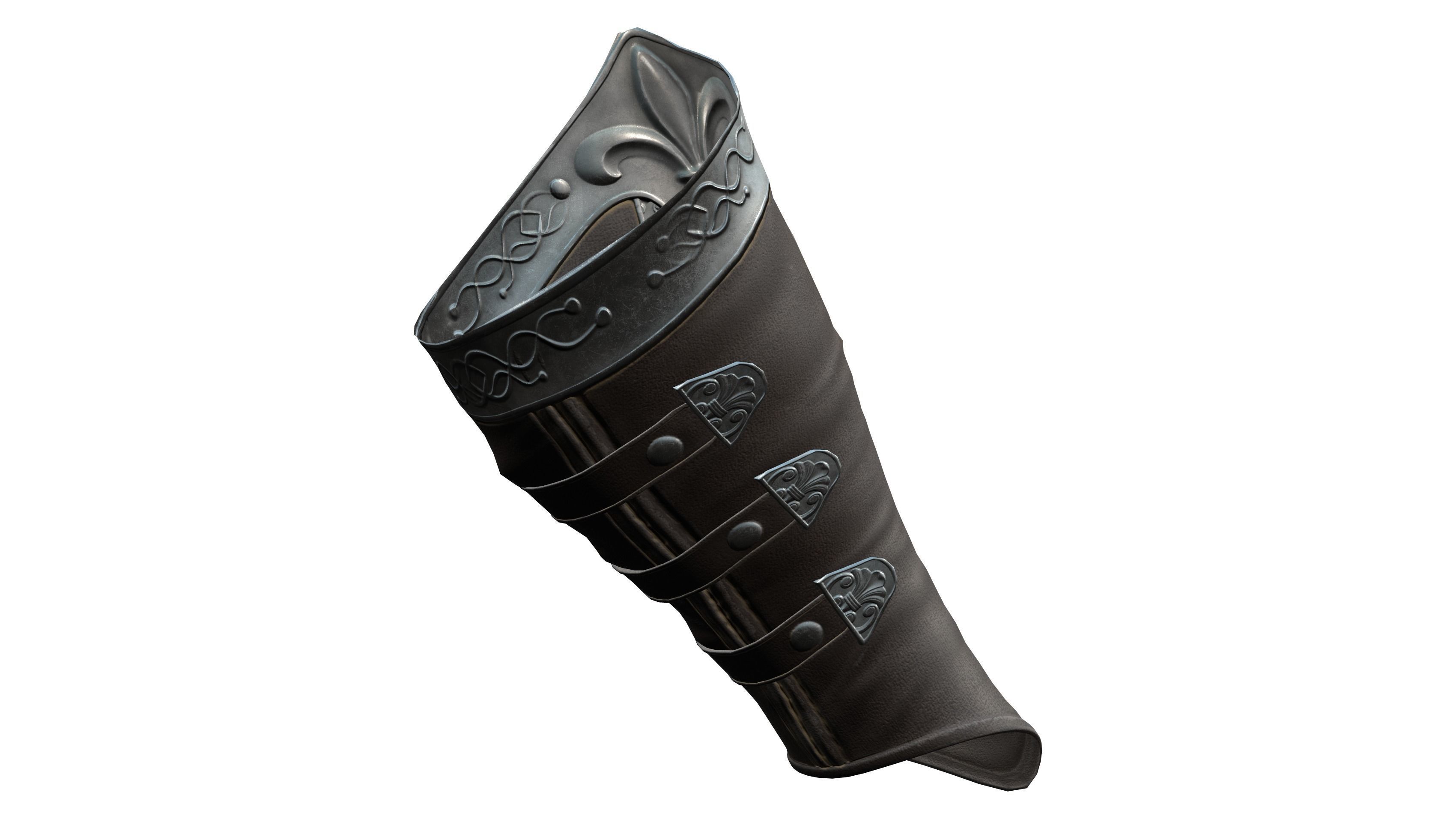3D model Medieval Leather Lower Arm Shield VR / AR / low-poly | CGTrader