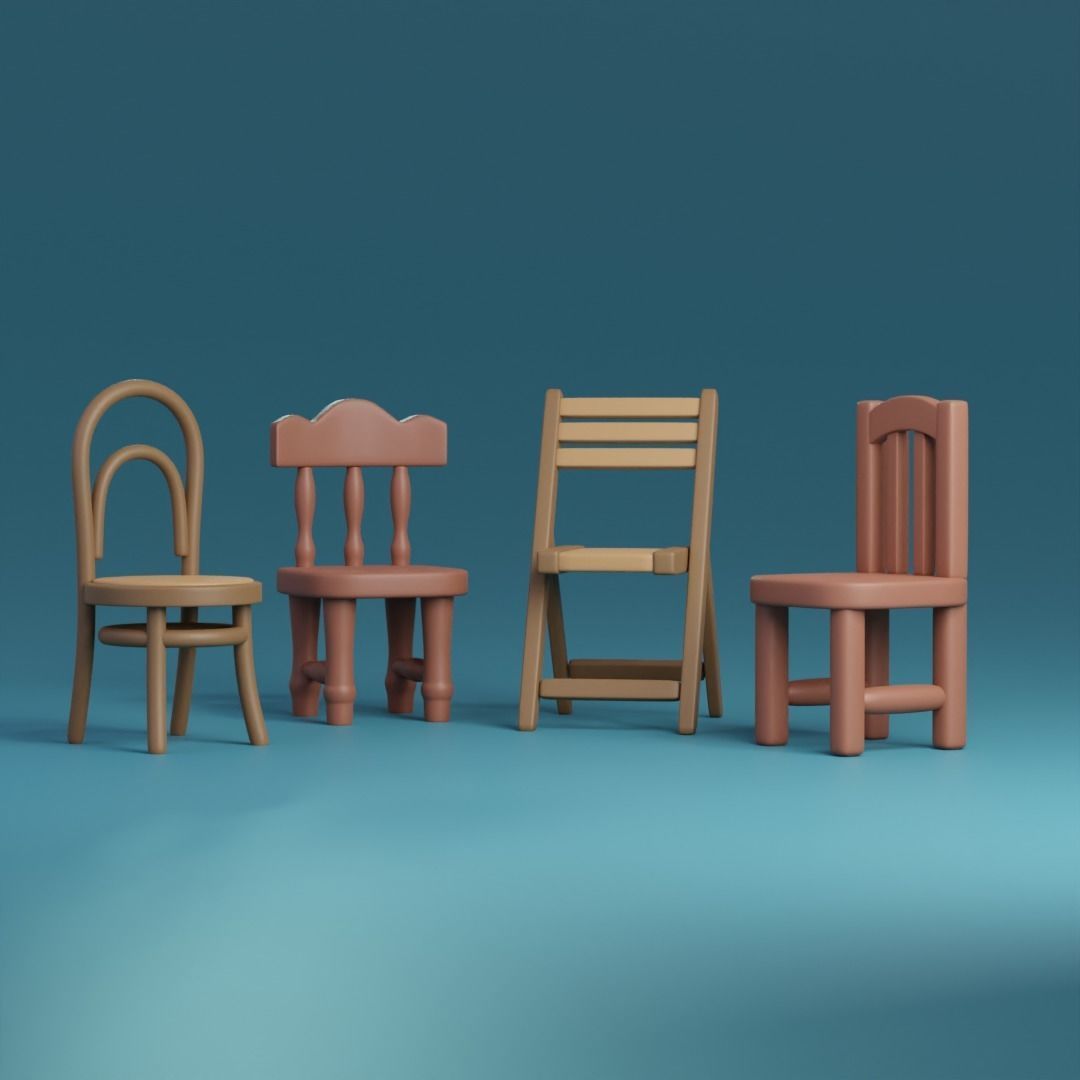 3D model Cartoon chairs VR / AR / low-poly | CGTrader