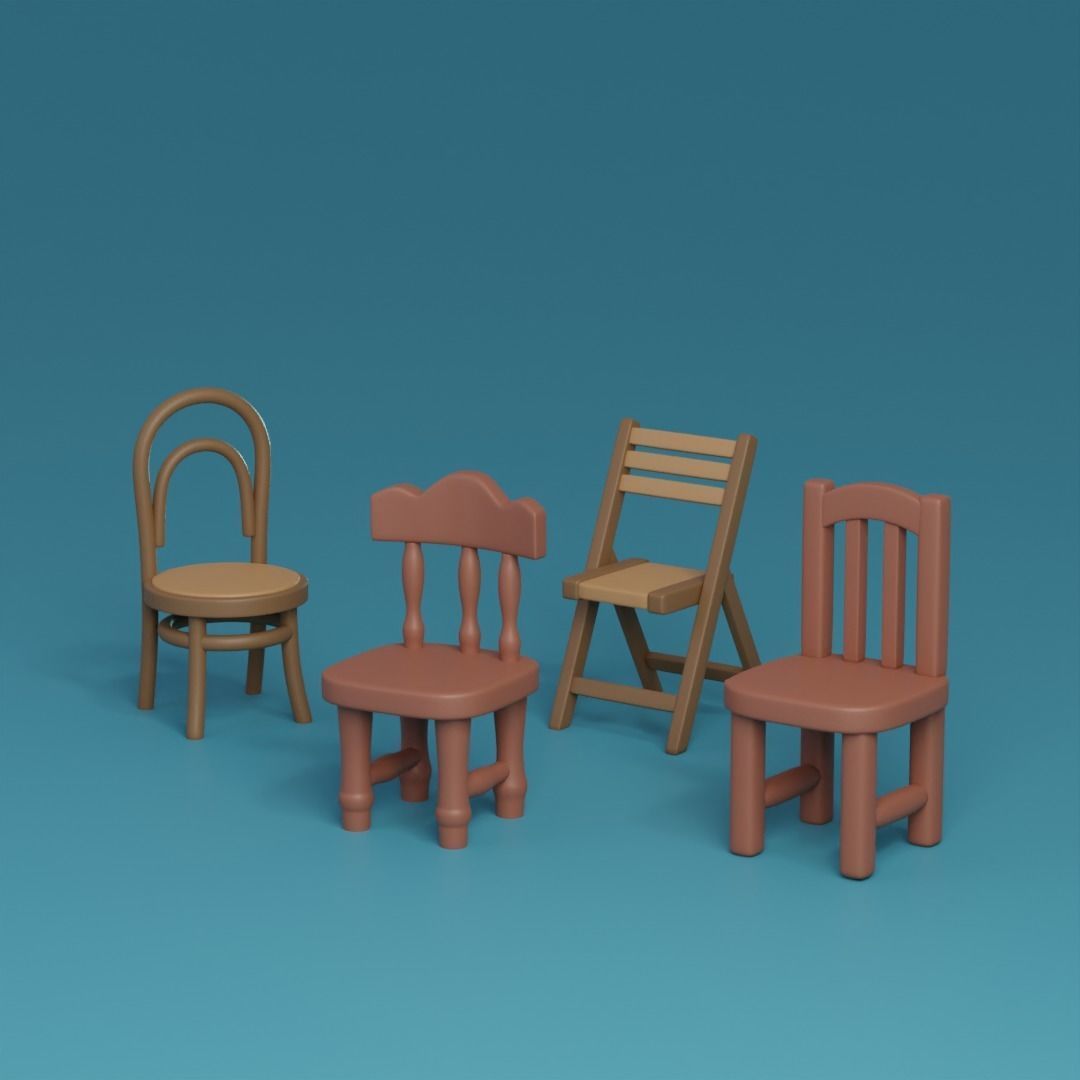 3D model Cartoon chairs VR / AR / low-poly | CGTrader