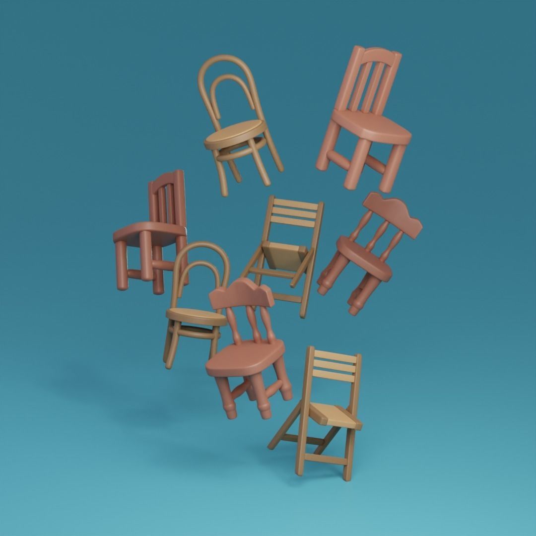 3D model Cartoon chairs VR / AR / low-poly | CGTrader
