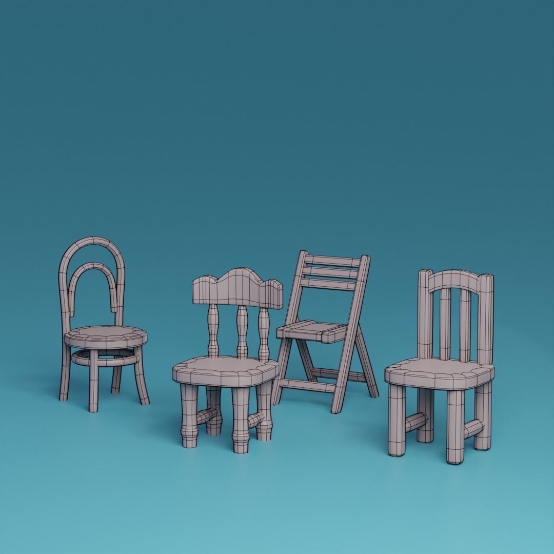 3D model Cartoon chairs VR / AR / low-poly | CGTrader