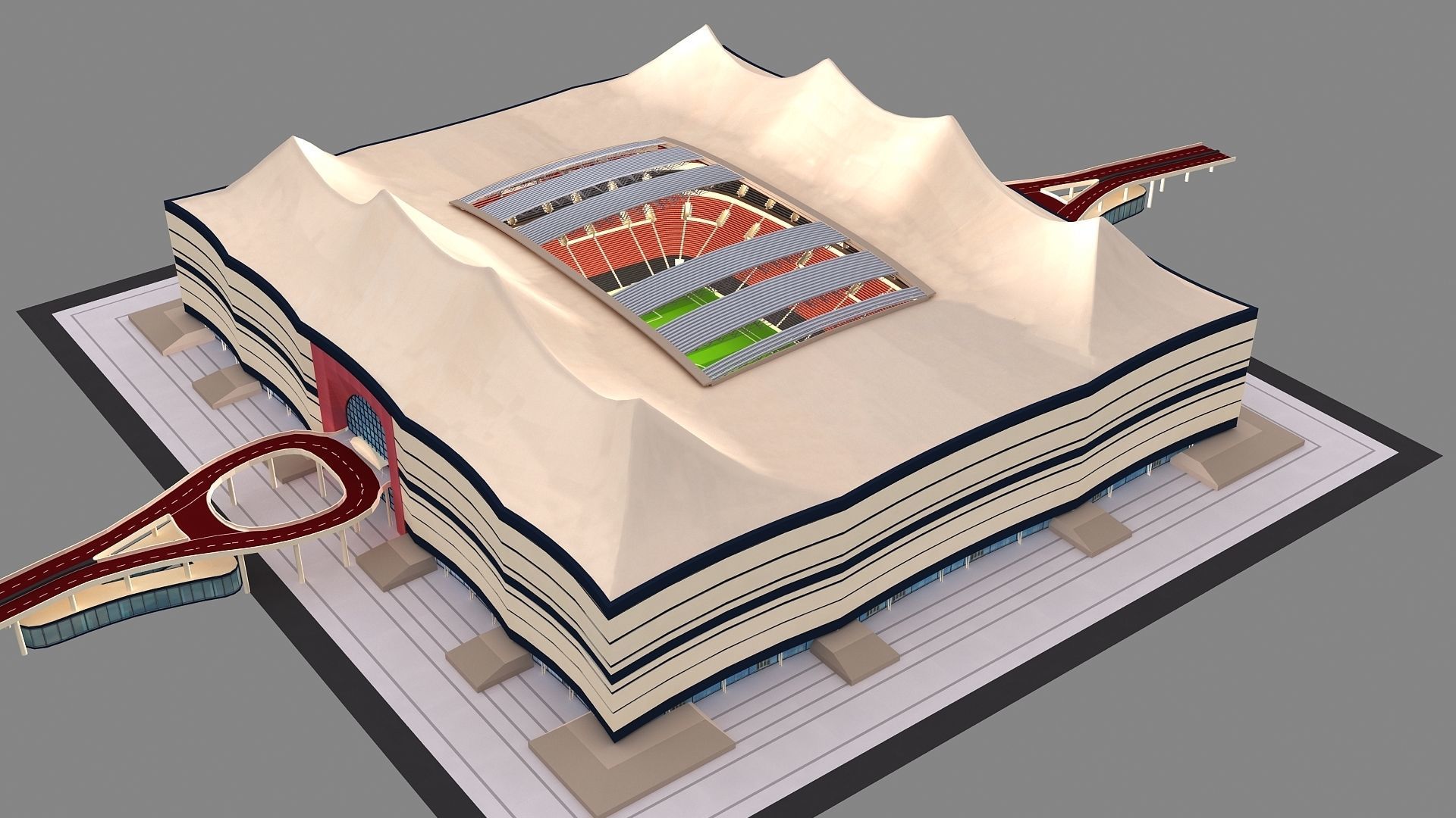 Al Bayt Stadium Qatar- Fifa World Cup 2022 Stadium 3D model 3D model ...