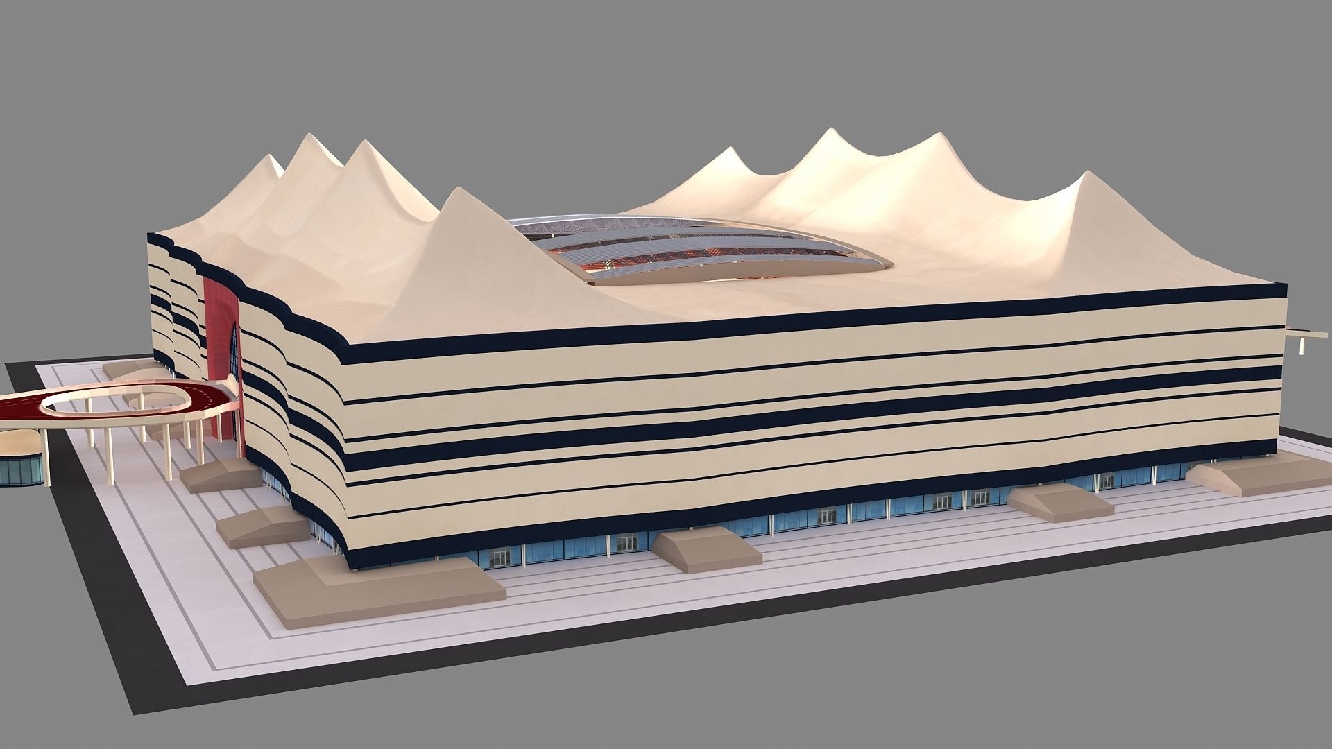 Al Bayt Stadium Qatar- Fifa World Cup 2022 Stadium 3D model 3D model ...