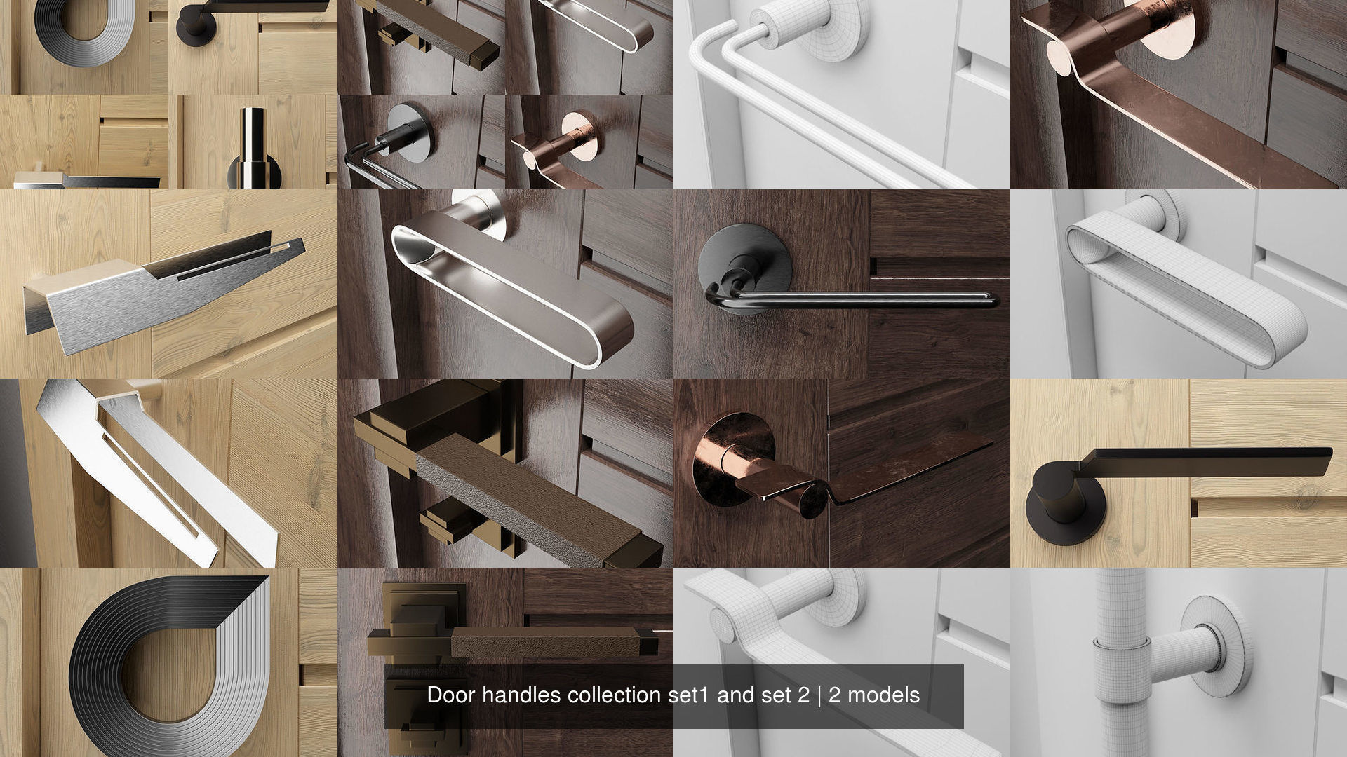 Door handles collection set1 and set 2 | CGTrader