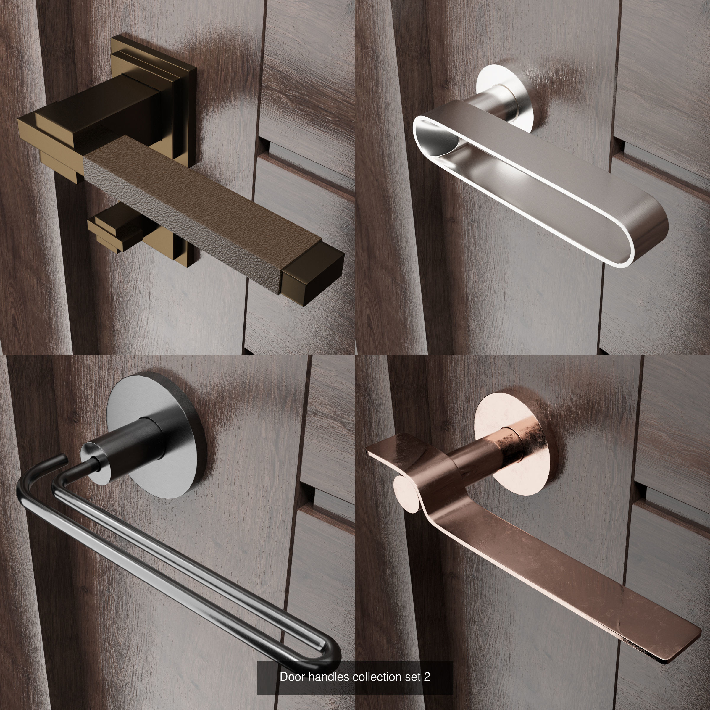 Door handles collection set2 and set 3 | CGTrader