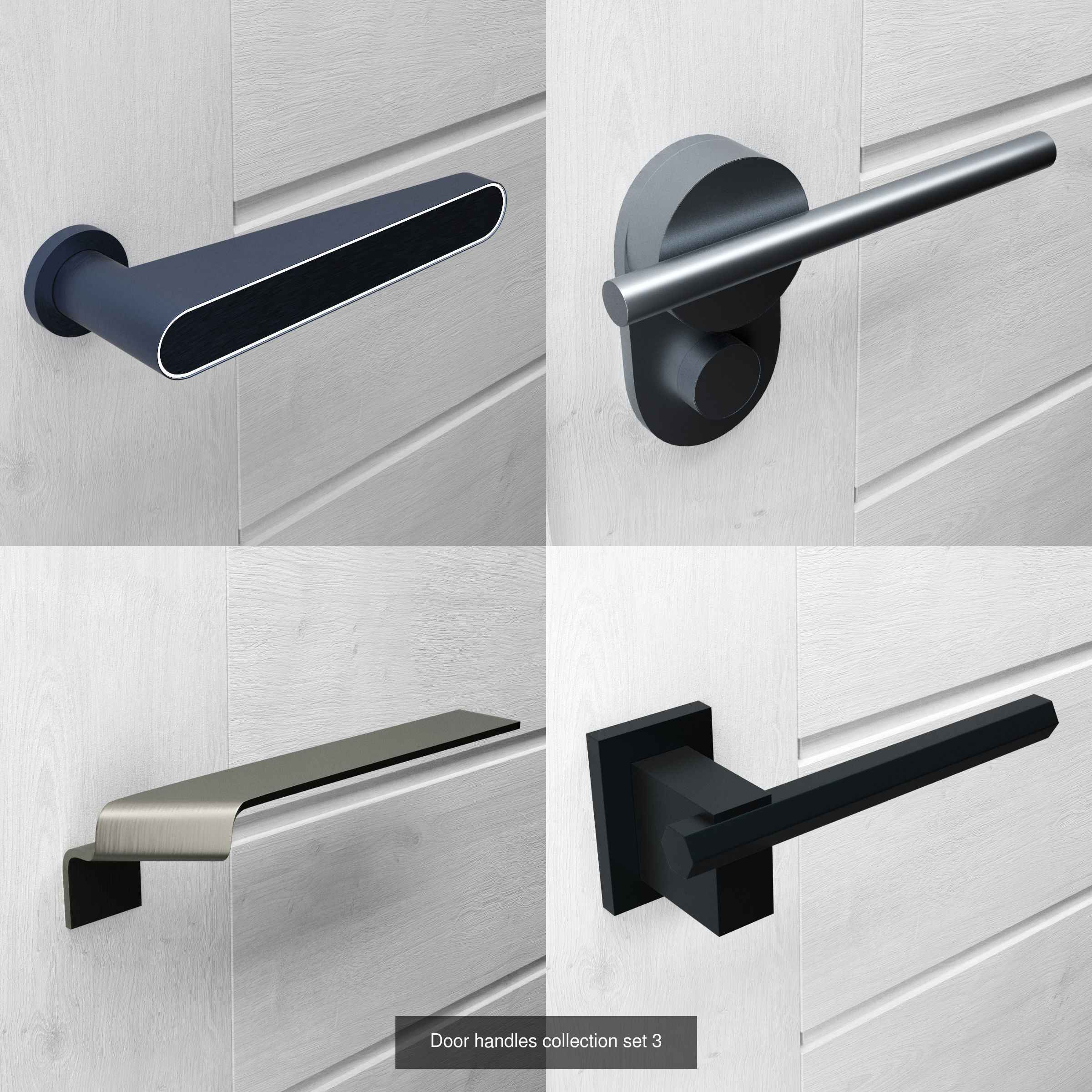 Door handles collection set2 and set 3 | CGTrader