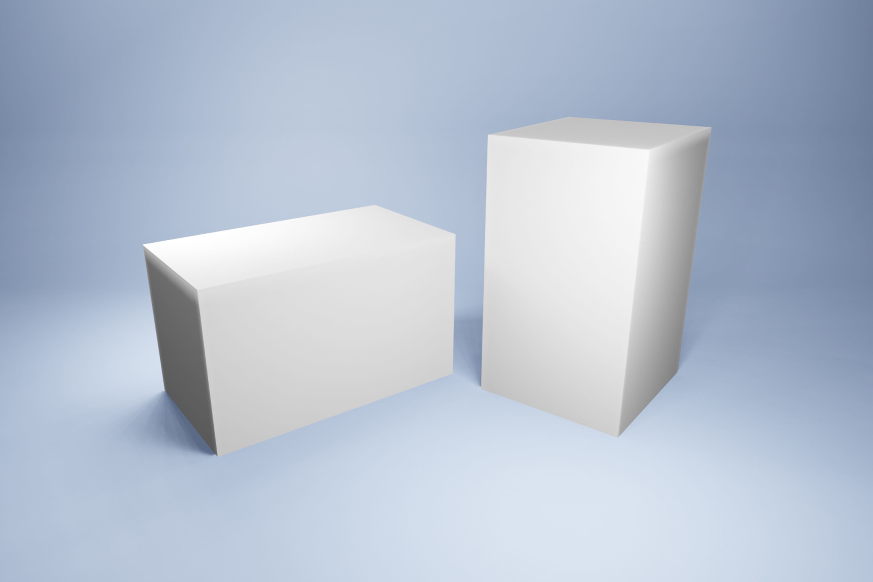 two white boxes packaging free 3D model | CGTrader