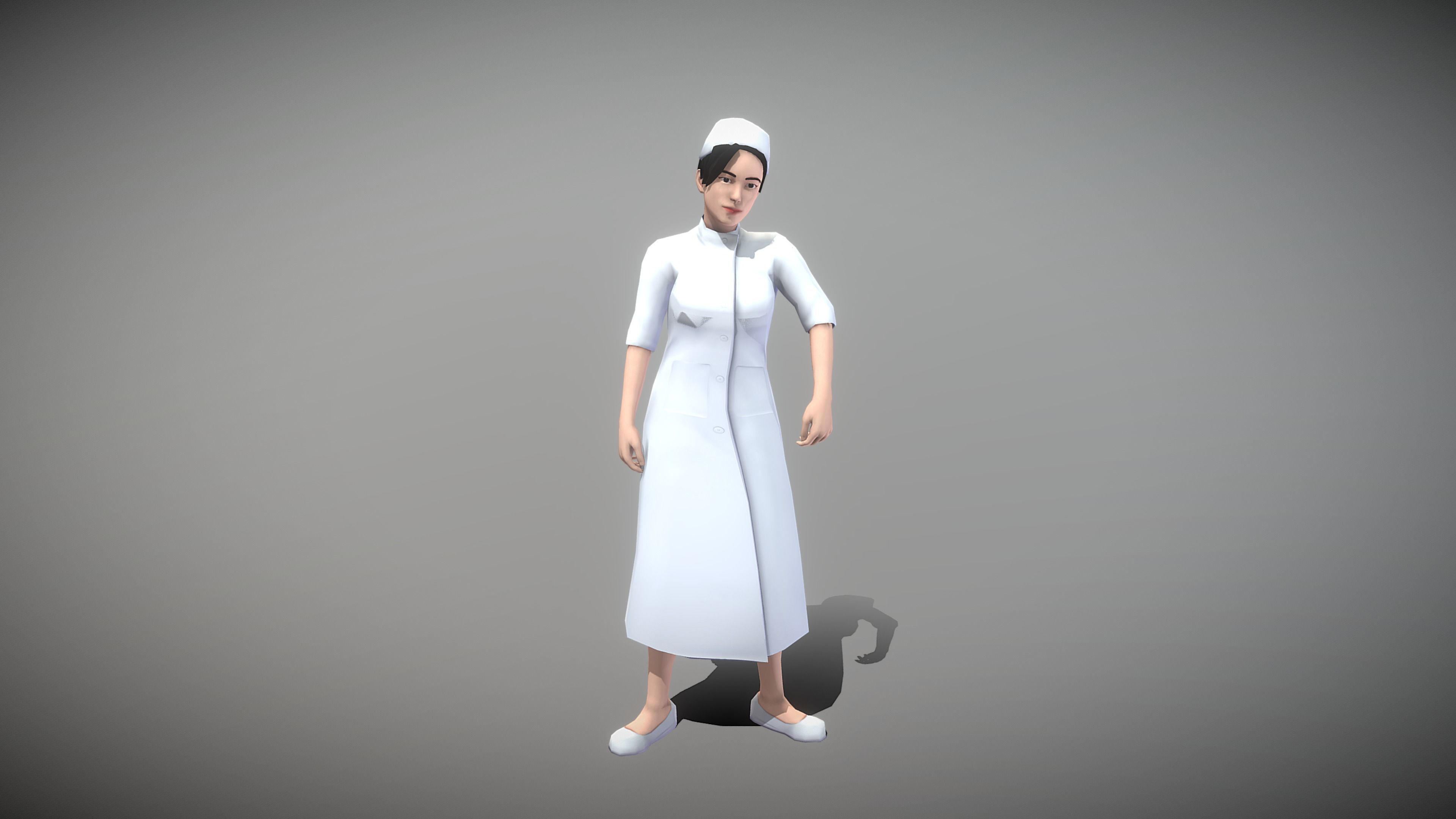 3D model Nurse female dress VR / AR / low-poly rigged animated | CGTrader