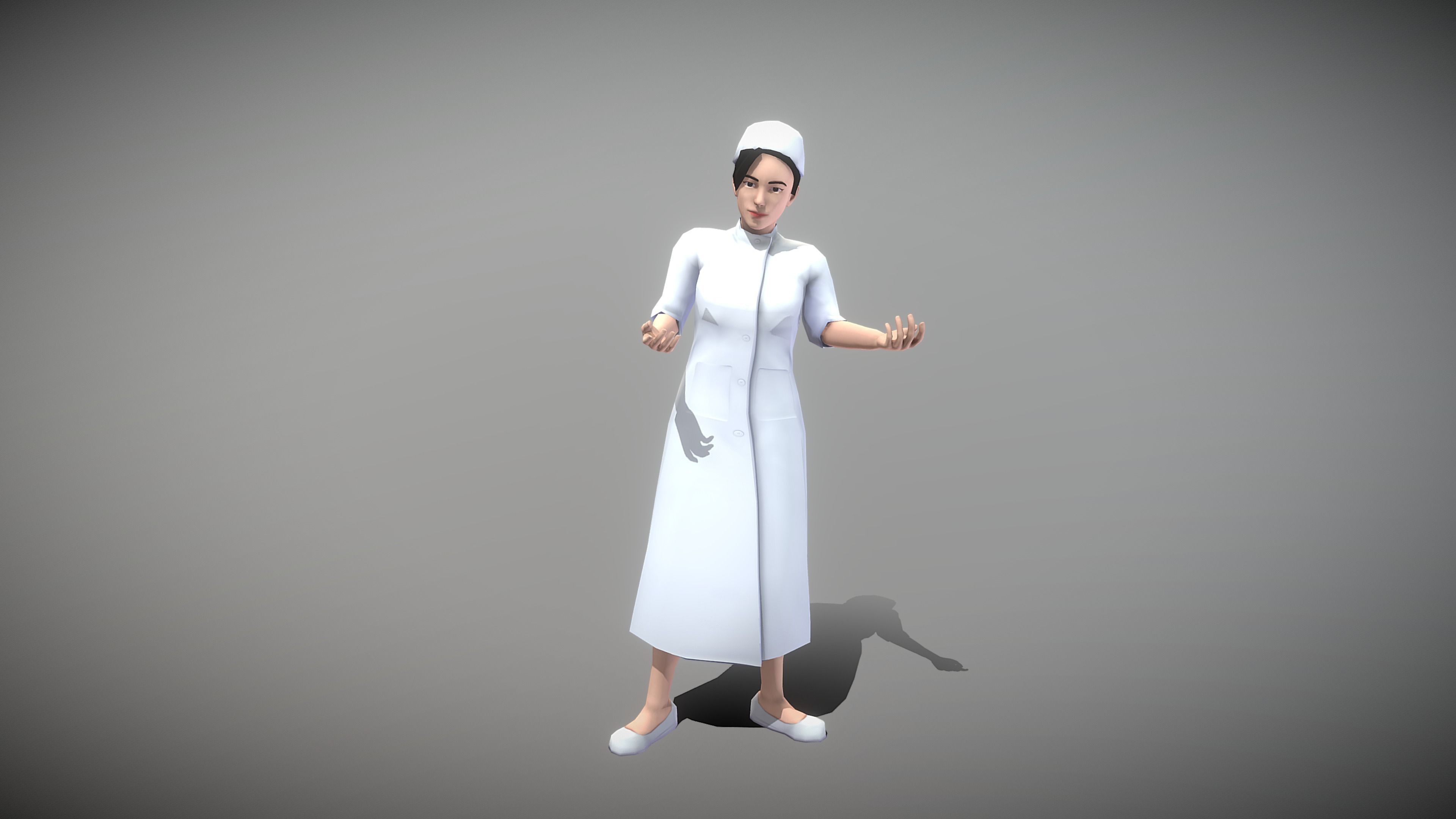 3D model Nurse female dress VR / AR / low-poly rigged animated | CGTrader