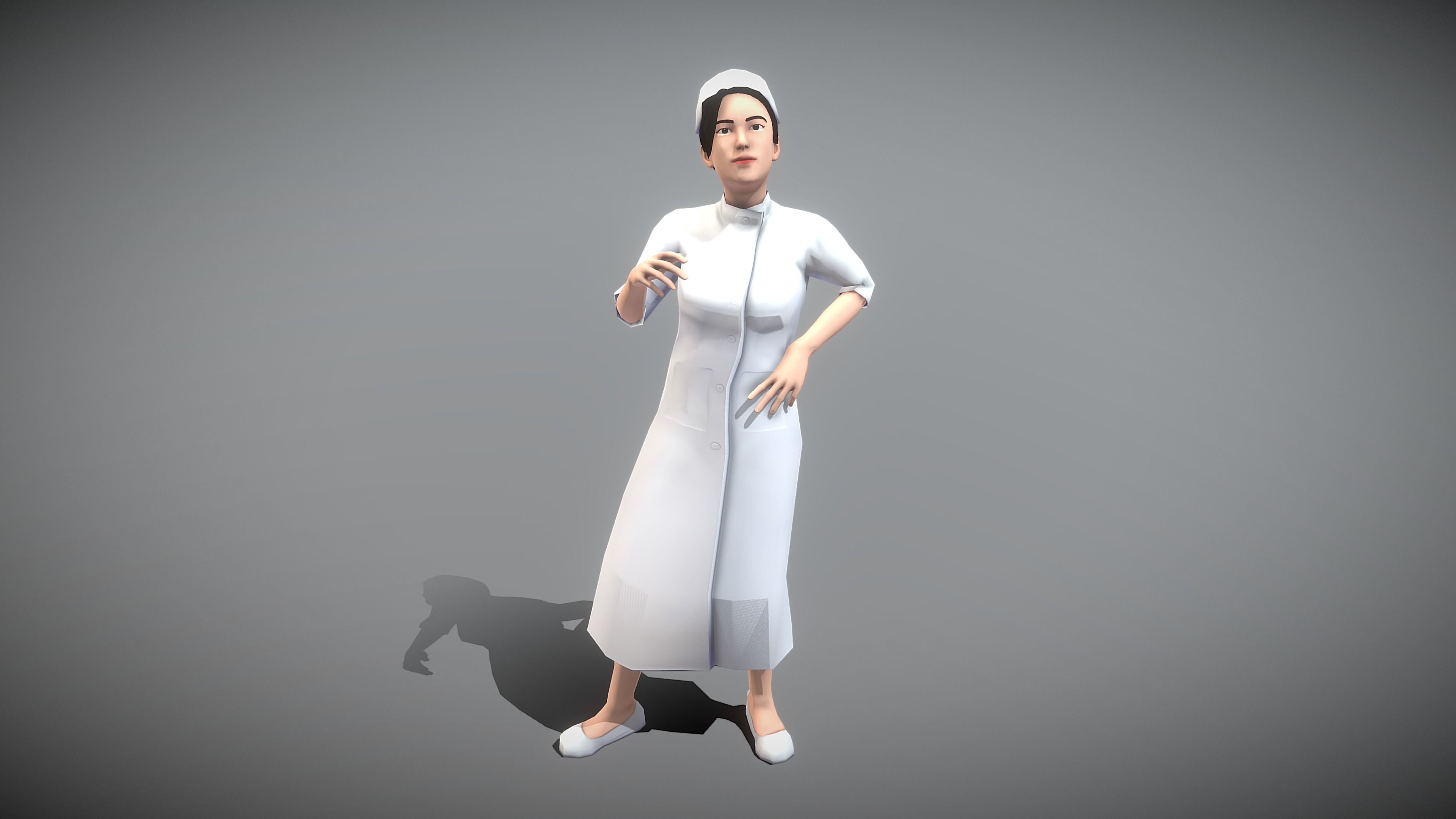 3D model Nurse female dress VR / AR / low-poly rigged animated | CGTrader