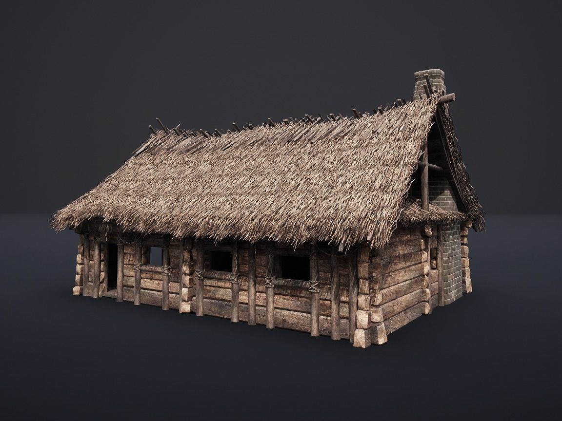 3D model MEDIEVAL SLAVIC HOUSE COTTAGE CABIN HUT VILLAGE FARM NEXTGEN ...