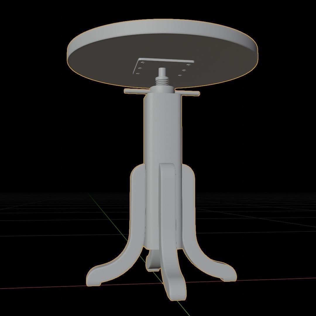 PianoChair round wooden table 3D model | CGTrader
