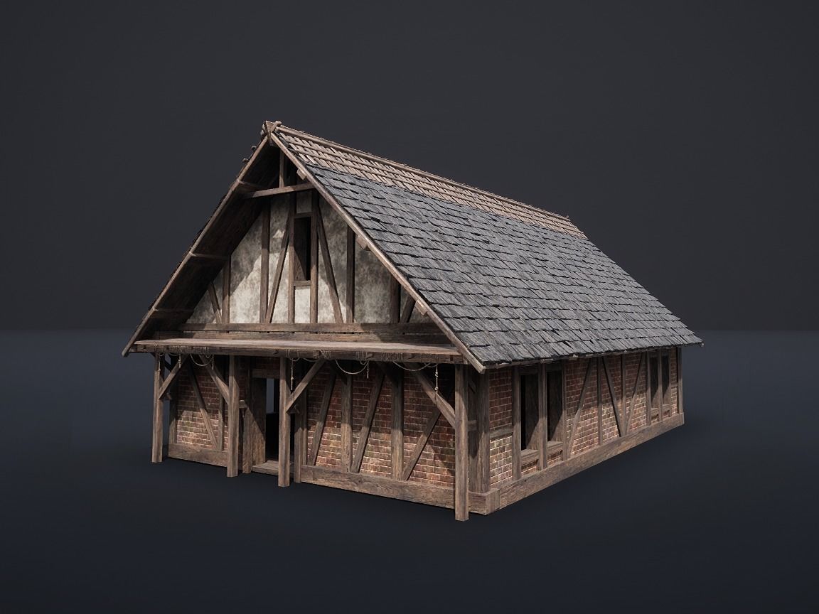 3D model MEDIEVAL SLAVIC HOUSE COTTAGE CABIN HUT VILLAGE FARM BRICK AAA ...