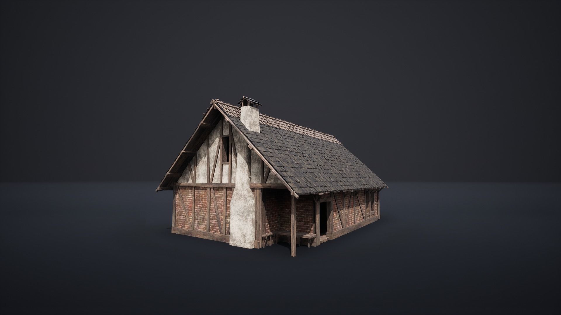 3D model MEDIEVAL SLAVIC HOUSE COTTAGE CABIN HUT VILLAGE FARM BRICK AAA VR / AR / low-poly ...