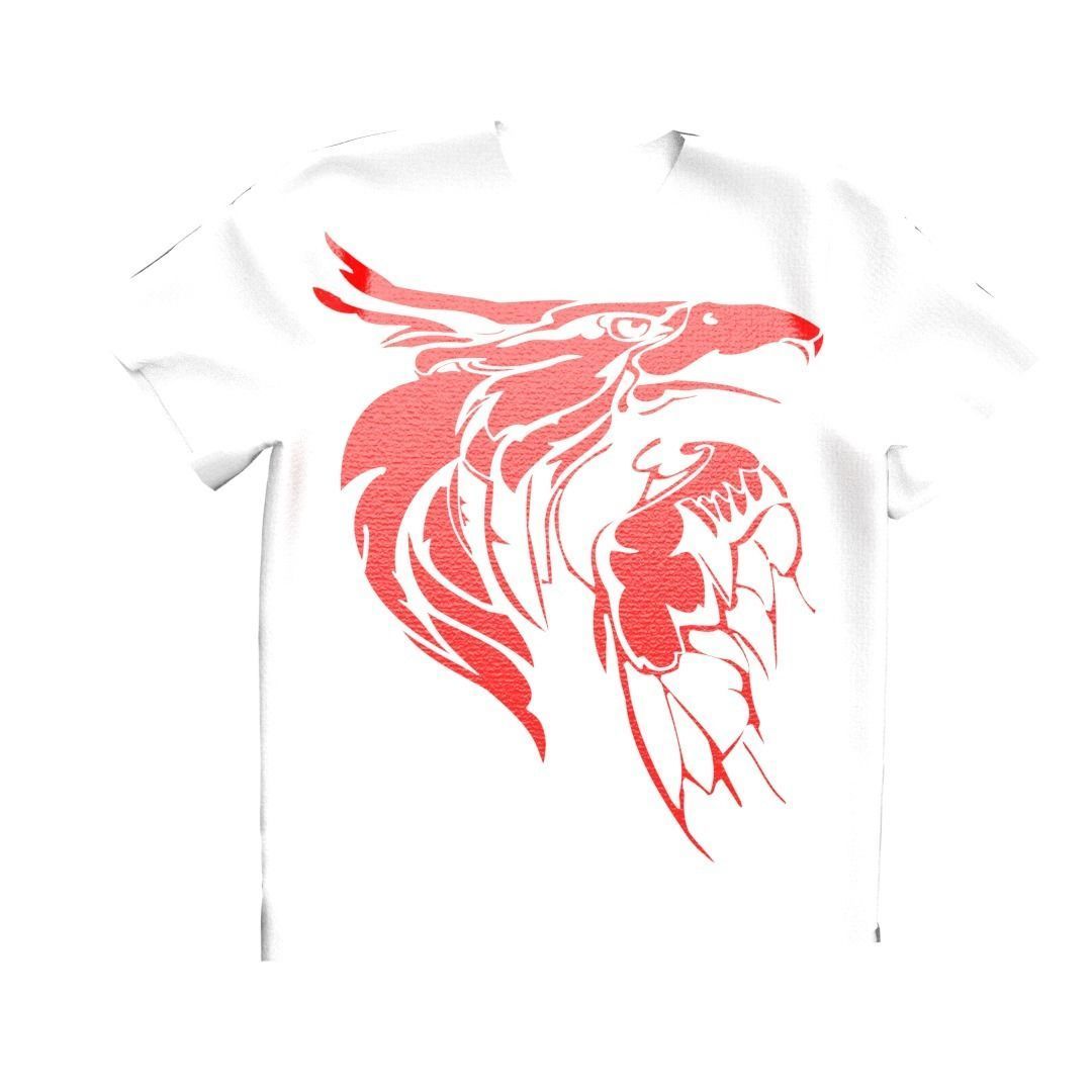 White T Shirt With A Red Bald Eagle 3D model | CGTrader