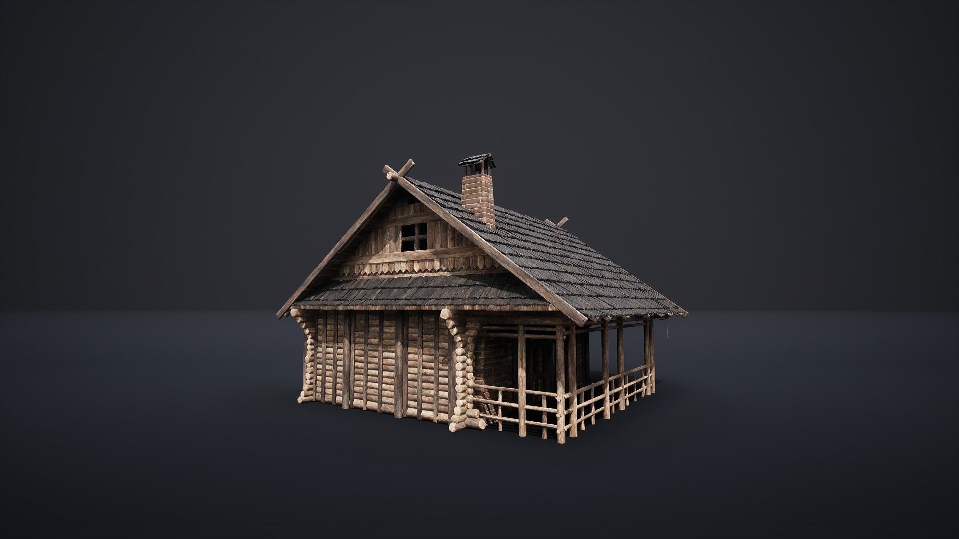 3D model MEDIEVAL SLAVIC HOUSE COTTAGE CABIN HUT VILLAGE HUNTER AAA VR ...