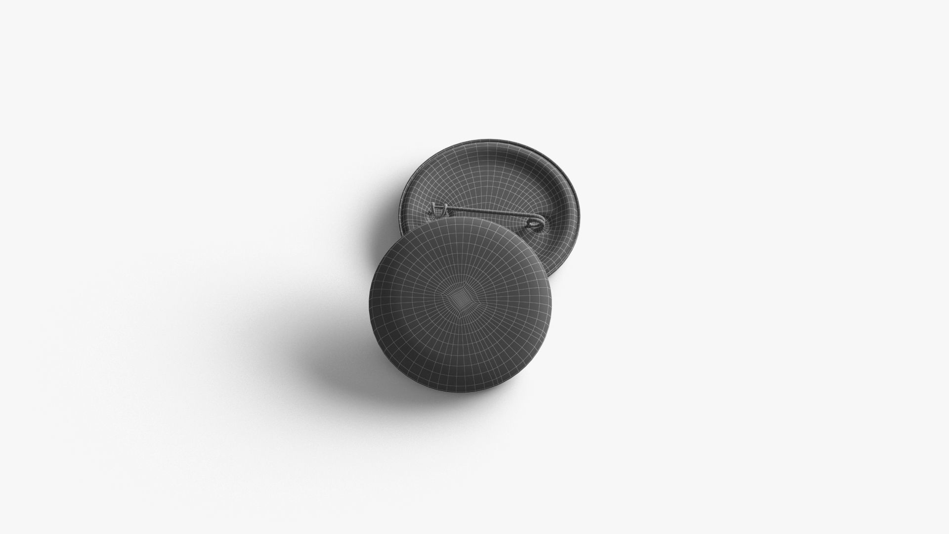 3D model White Round Button Badge - plastic clutch pin VR / AR / low ...