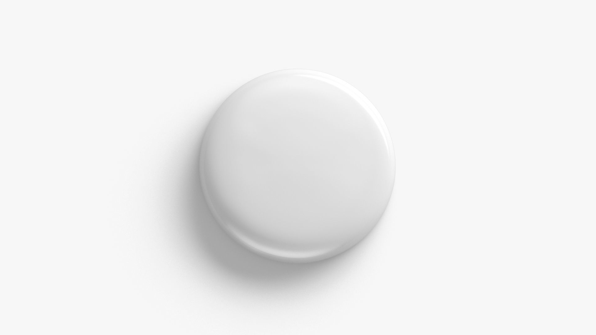 3D model White Round Button Badge - plastic clutch pin VR / AR / low ...