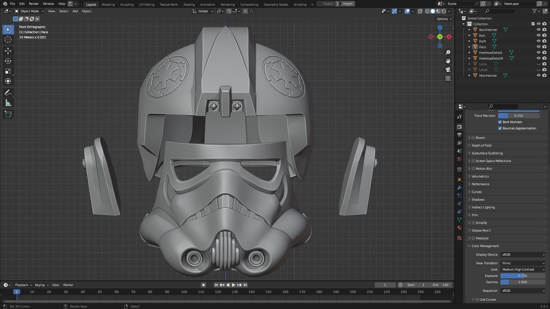 Star Wars Tie Pilot Helmet for Cosplay 3D model 3D printable | CGTrader
