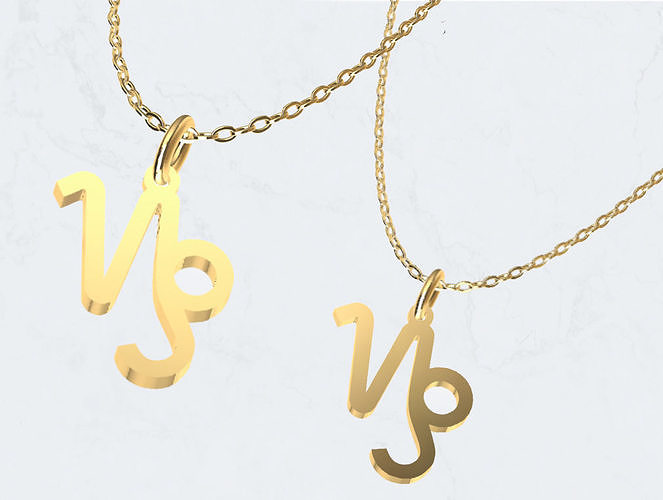 Capricorn Zodiac Sign Pendant Necklace 3D model 3D printable | CGTrader