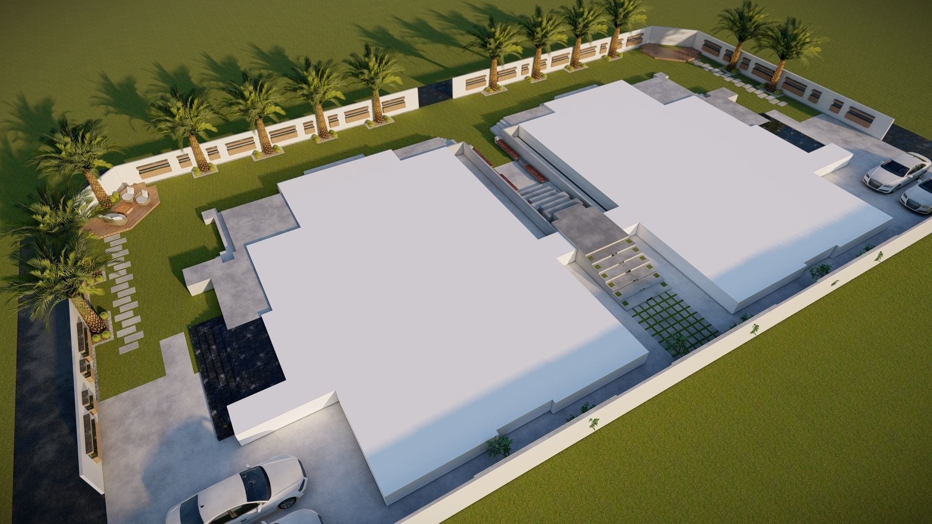 Garden design 3d model of luxury villa 3D model | CGTrader