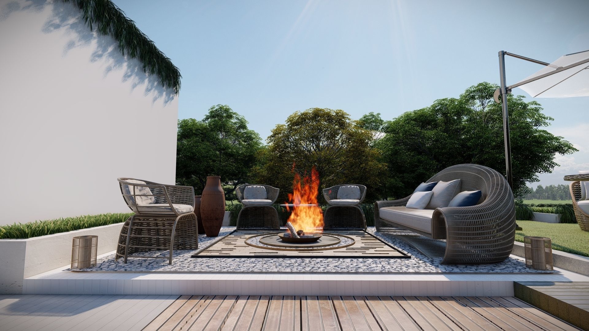 Roof top landscape design with conservatory 3d model 3D model | CGTrader