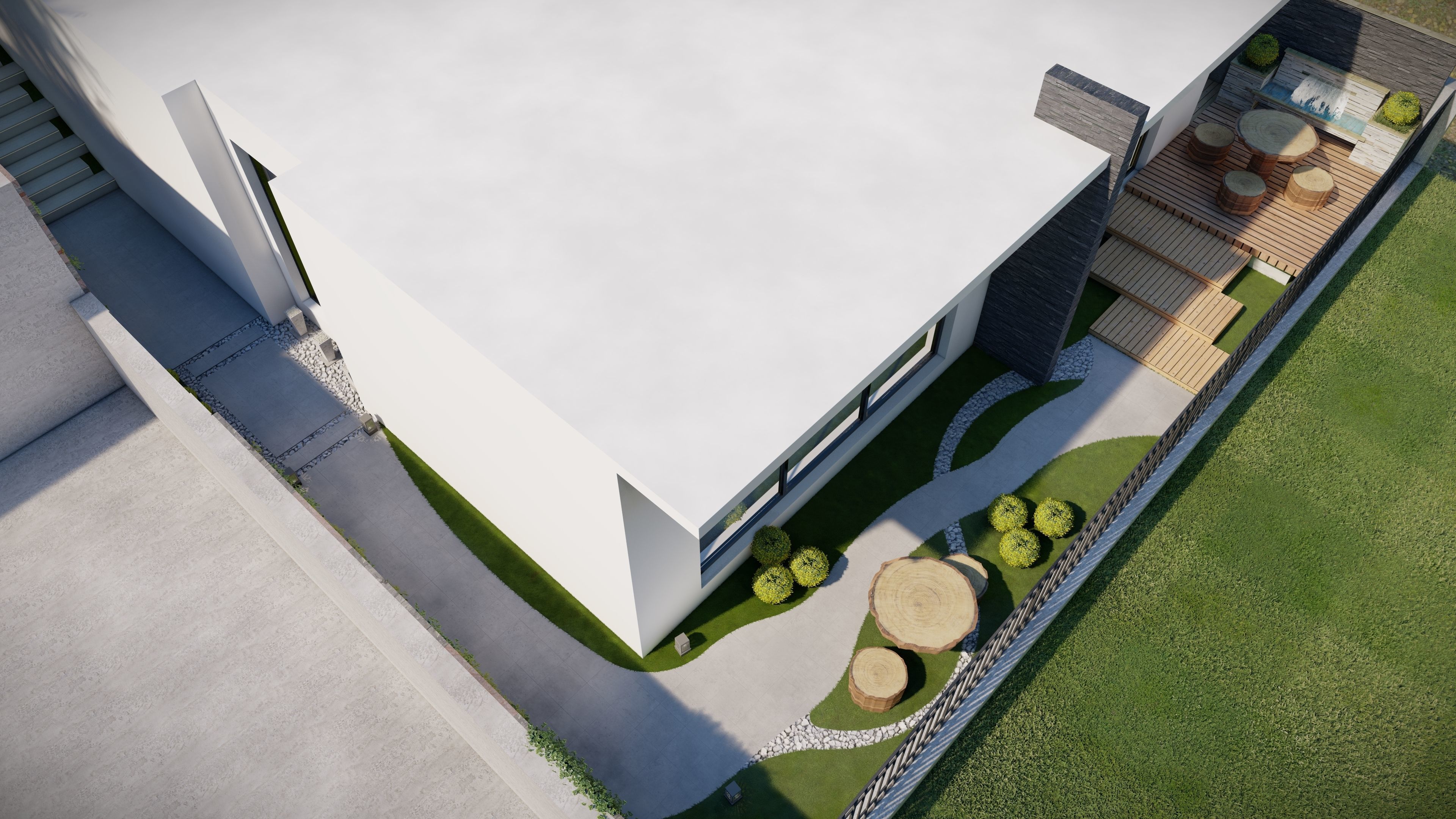 Roof top landscape design with conservatory 3d model 3D model | CGTrader