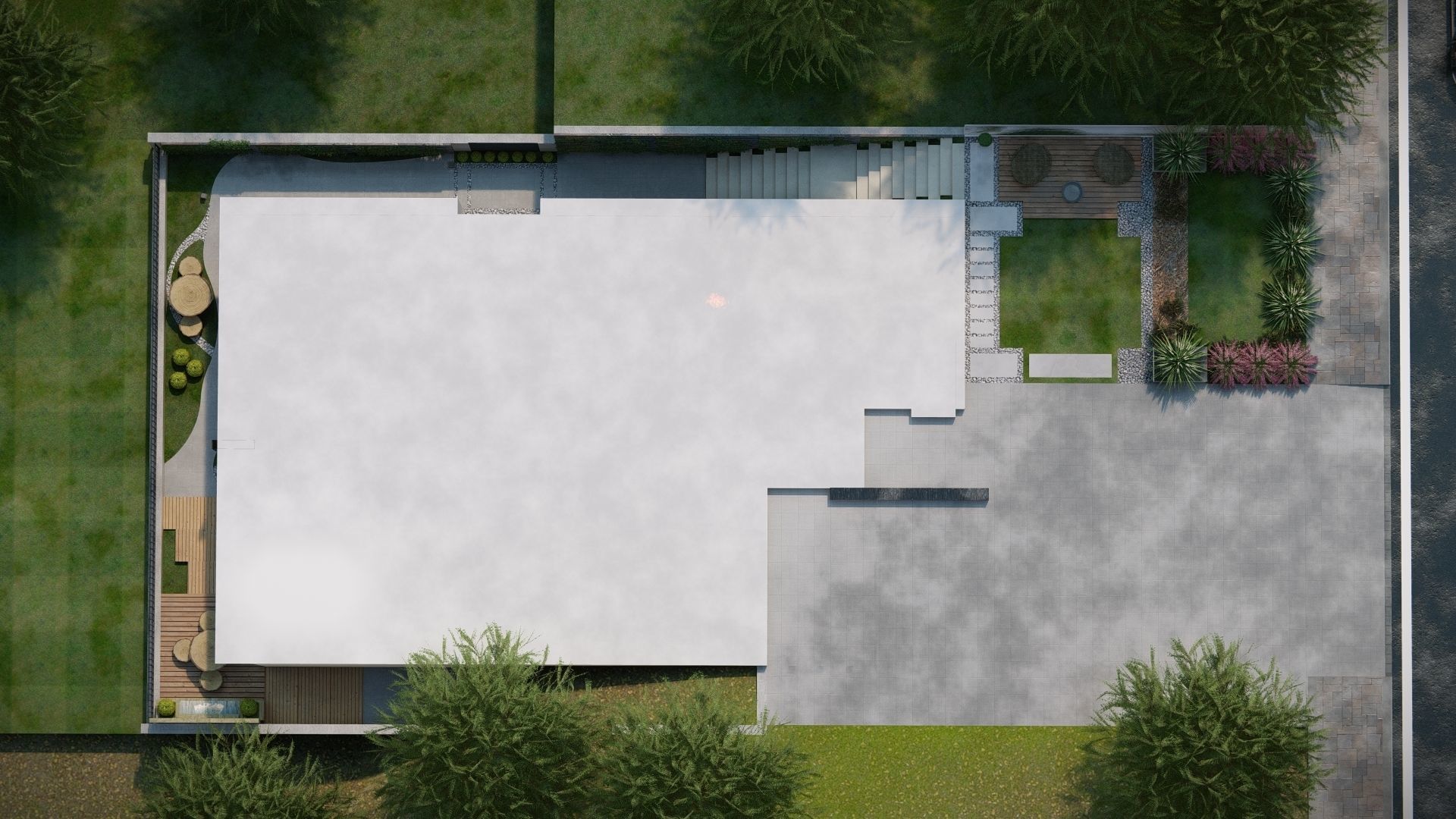 Roof top landscape design with conservatory 3d model 3D model | CGTrader