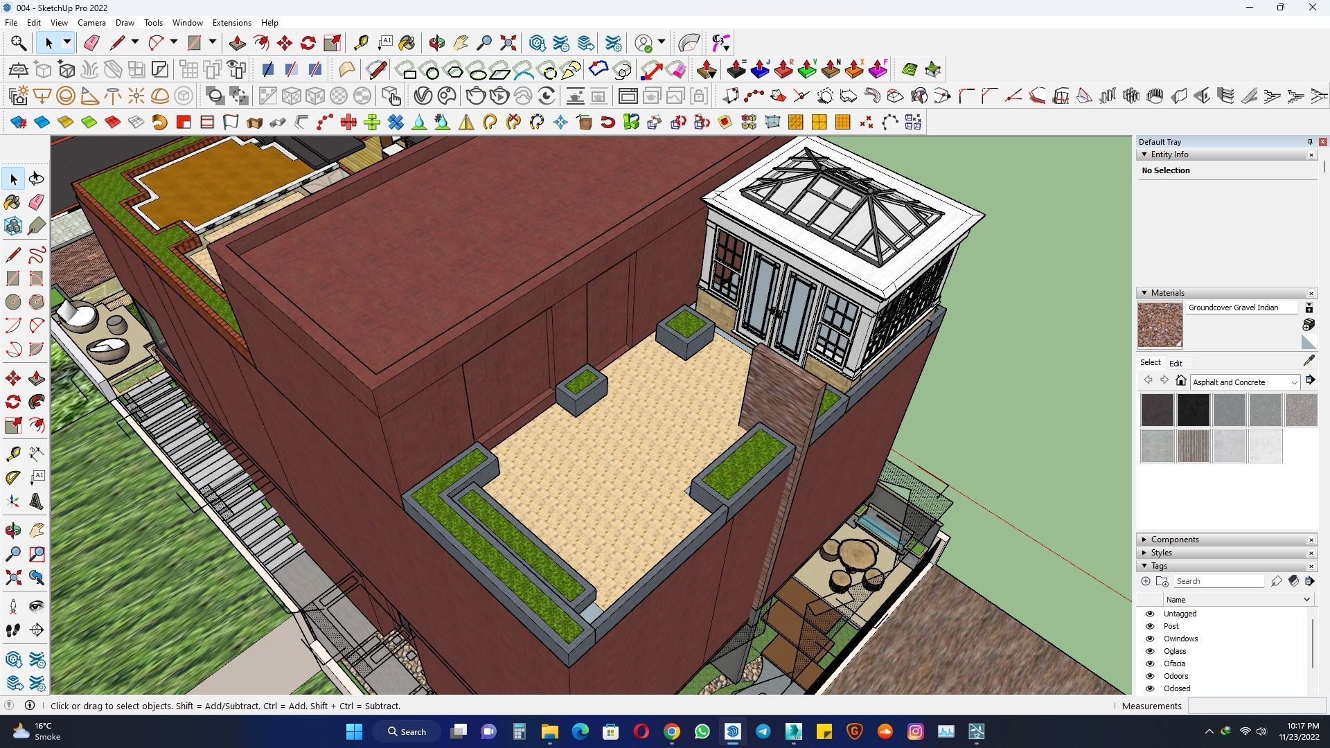 Roof top landscape design with conservatory 3d model 3D model | CGTrader