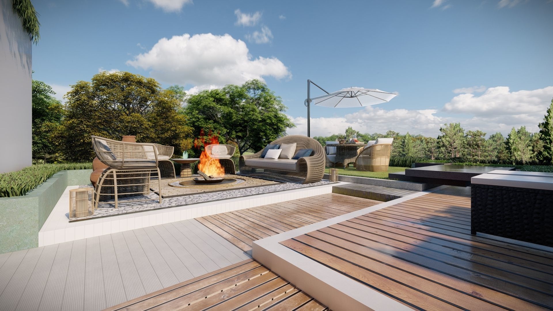 Roof top landscape design with conservatory 3d model 3D model | CGTrader