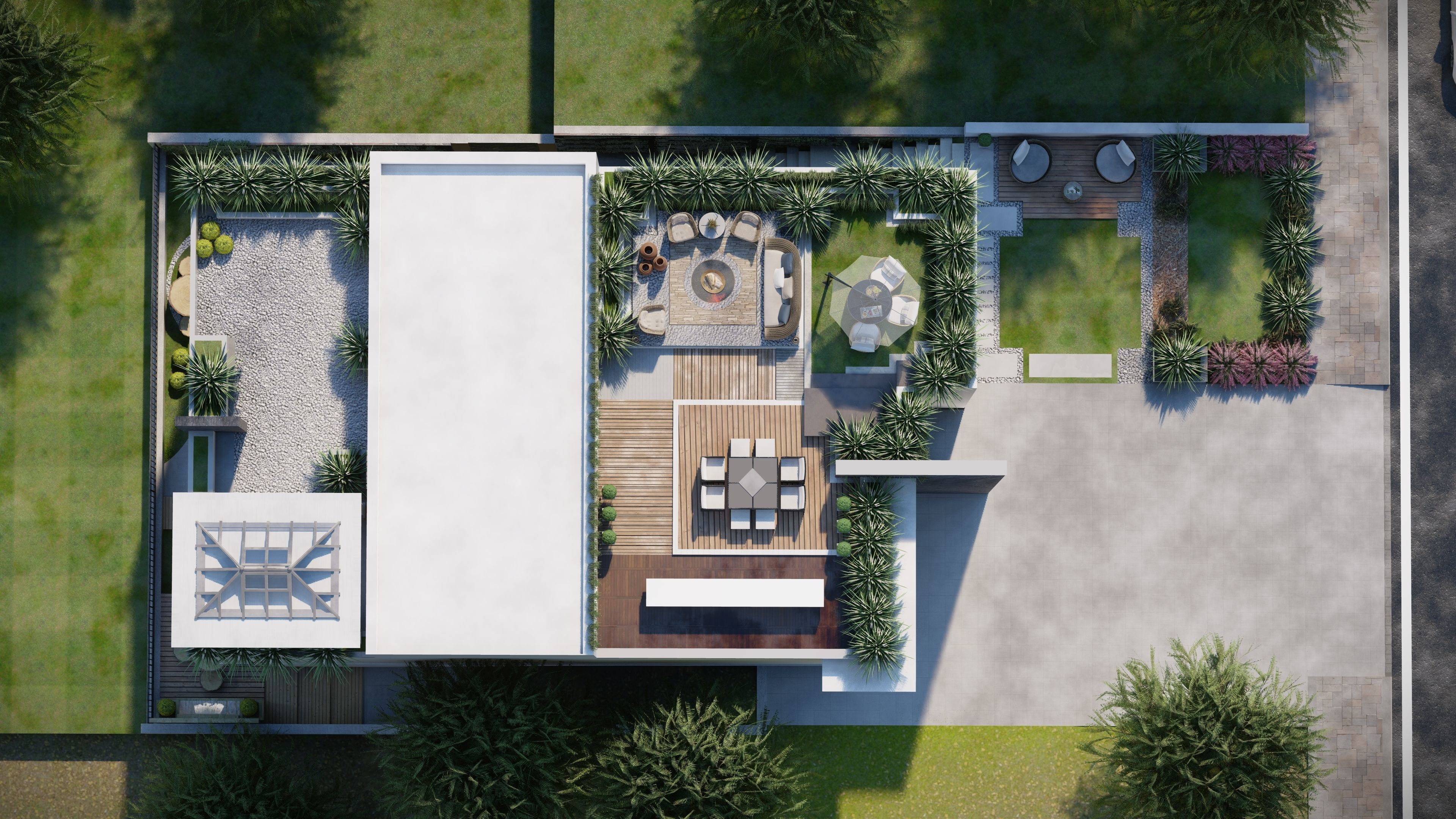 Roof top landscape design with conservatory 3d model 3D model | CGTrader