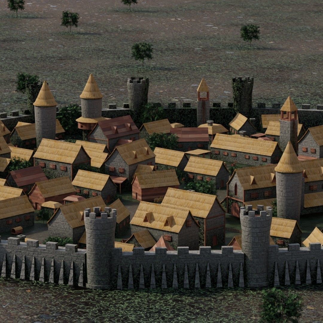 3D model Medieval City Pack VR / AR / low-poly | CGTrader