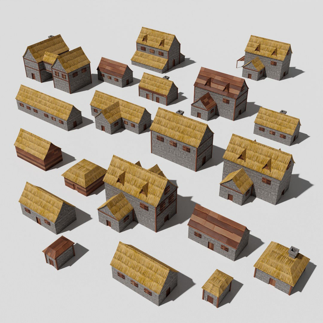 3D model Medieval City Pack VR / AR / low-poly | CGTrader