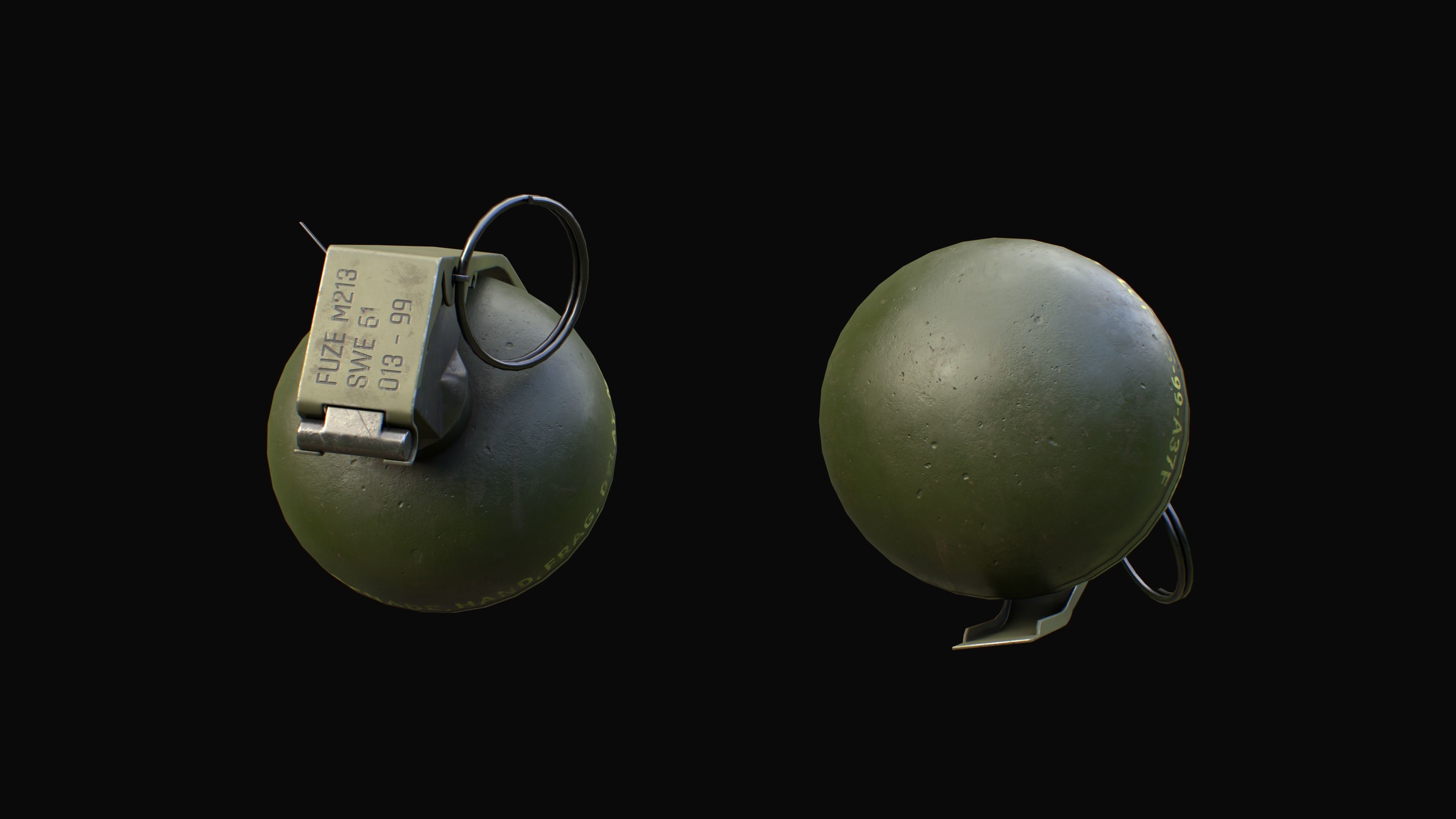 3D model M67 fragmentation grenade VR / AR / low-poly | CGTrader
