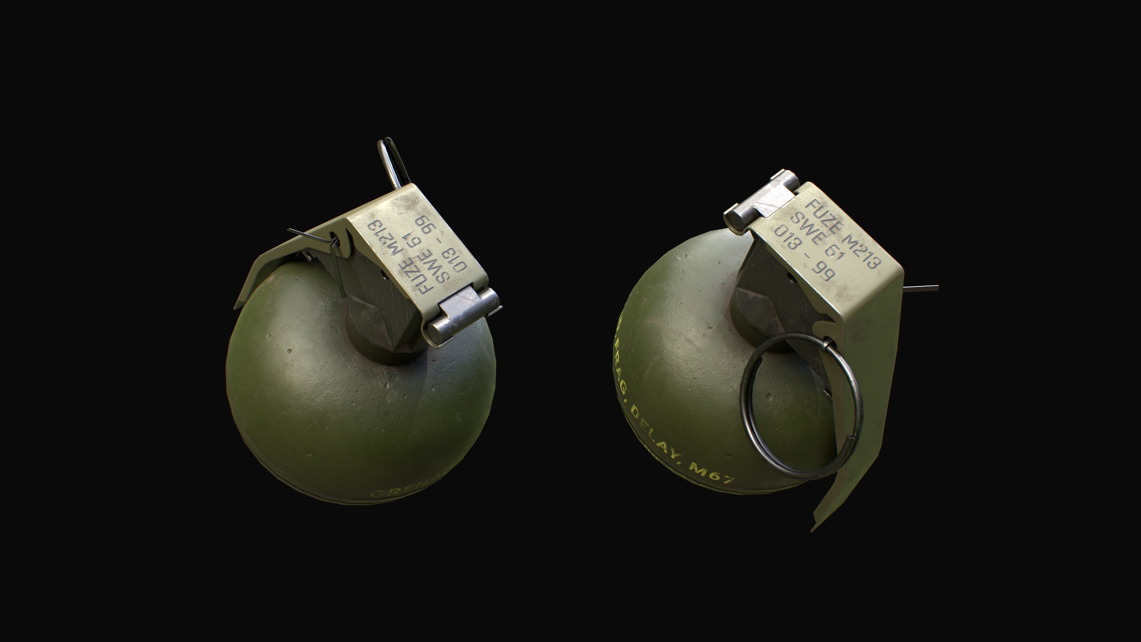 3D model M67 fragmentation grenade VR / AR / low-poly | CGTrader