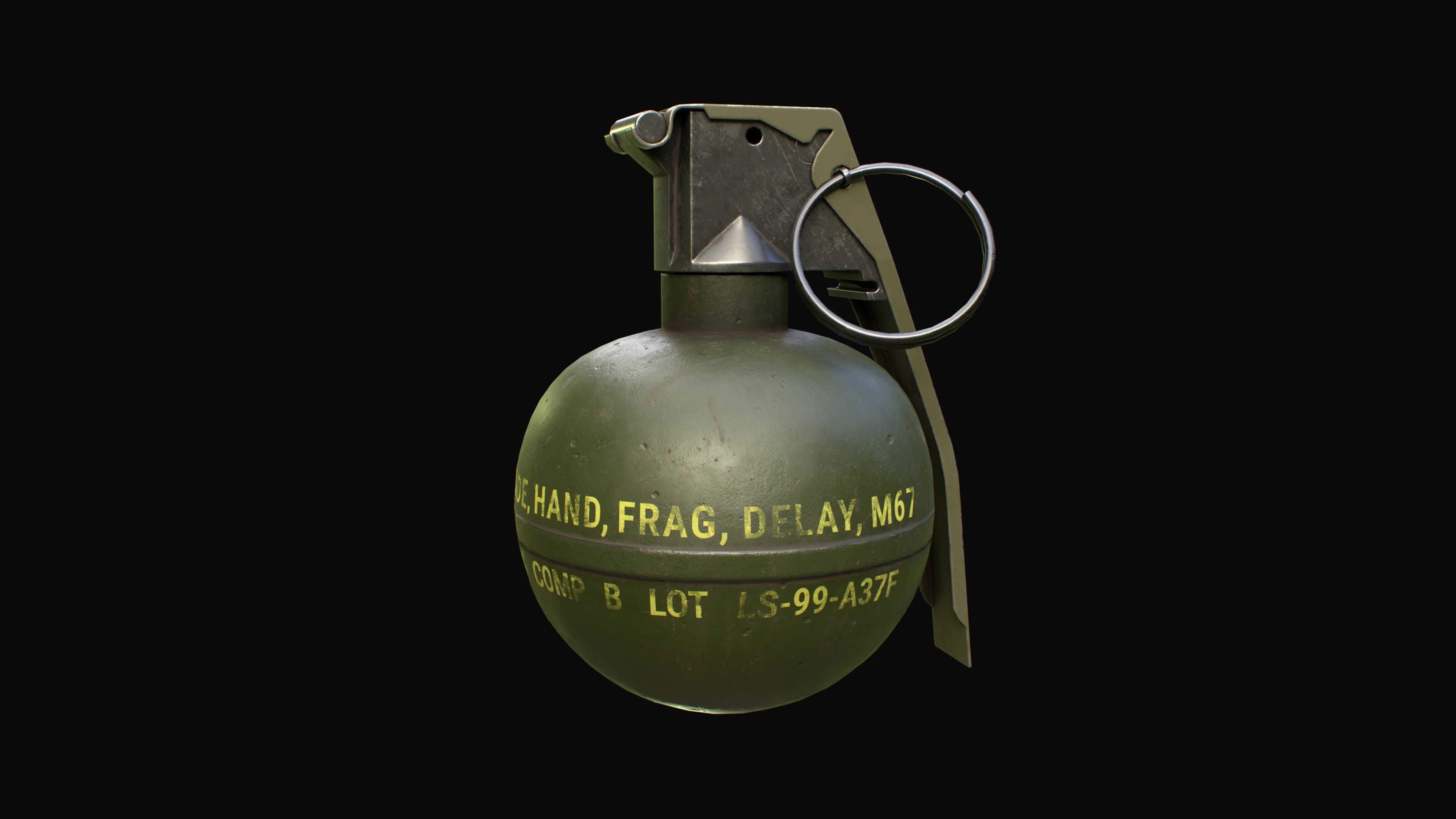 3D model M67 fragmentation grenade VR / AR / low-poly | CGTrader