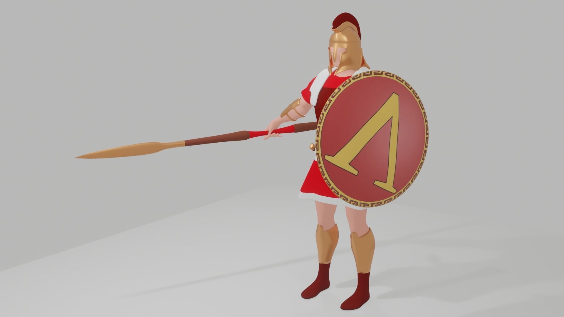 3D model Greek Hoplite Rigged Animated VR / AR / low-poly | CGTrader