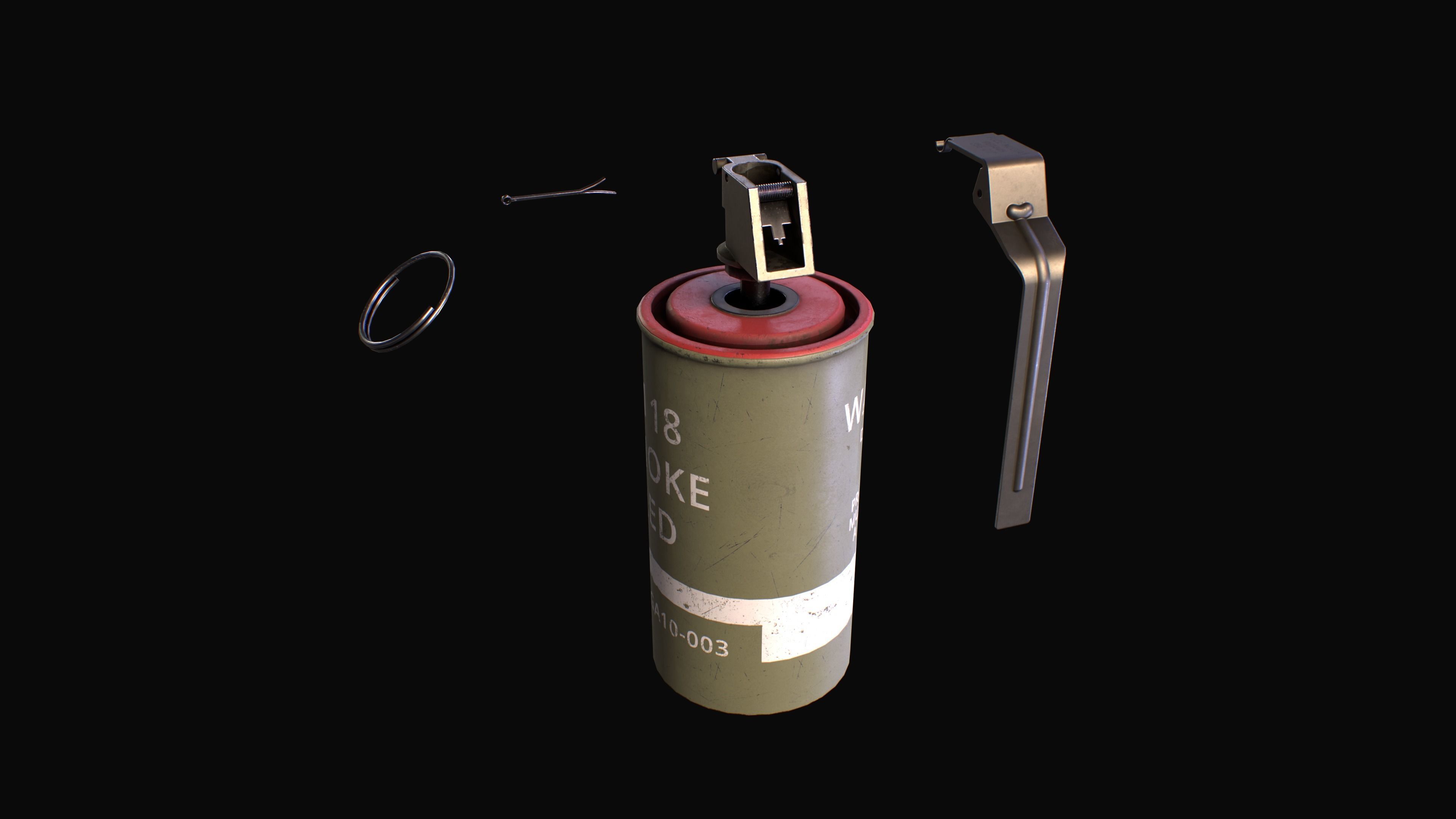 3D model M18 Colored Smoke Grenade VR / AR / low-poly | CGTrader