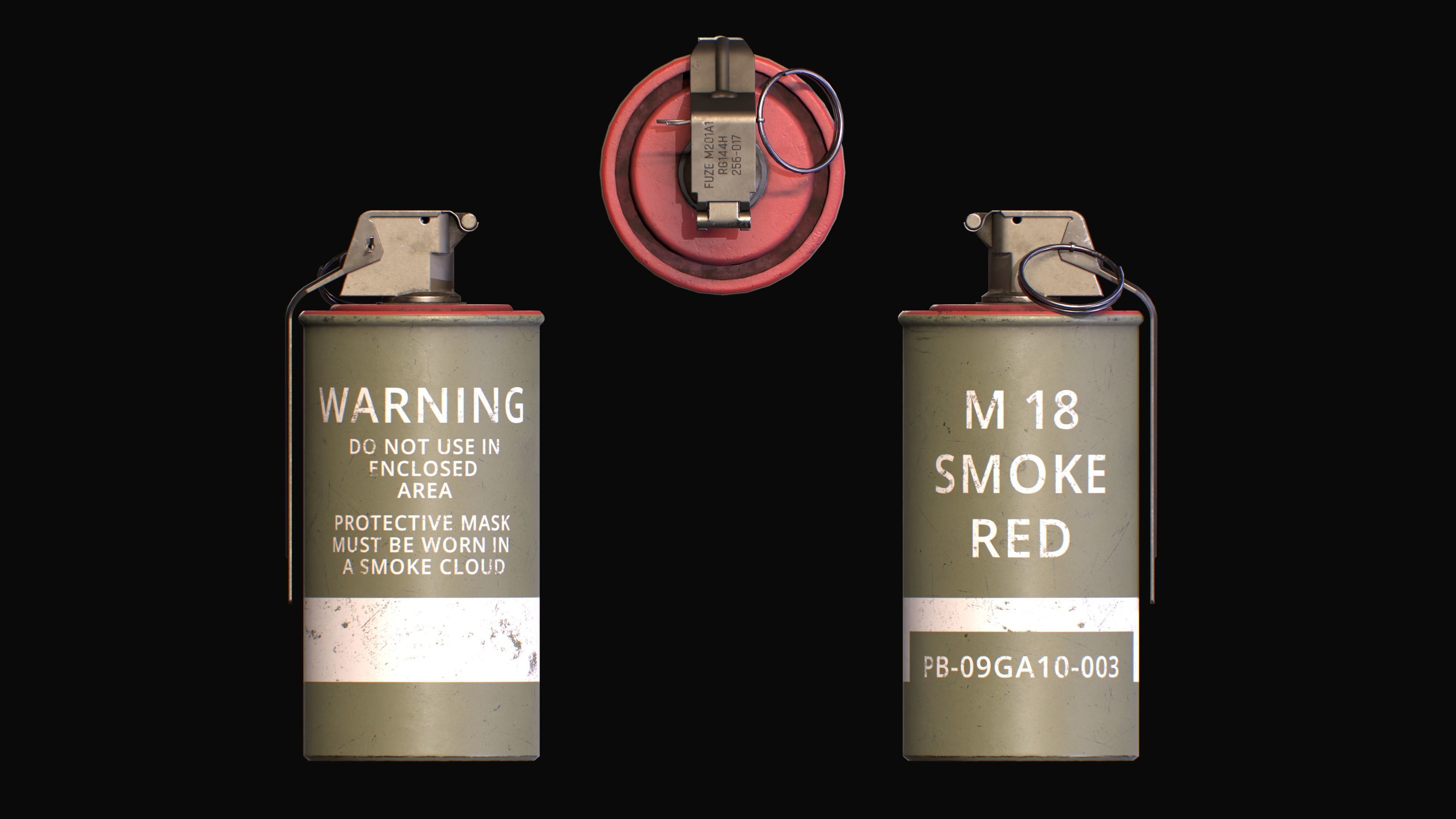 3D model M18 Colored Smoke Grenade VR / AR / low-poly | CGTrader