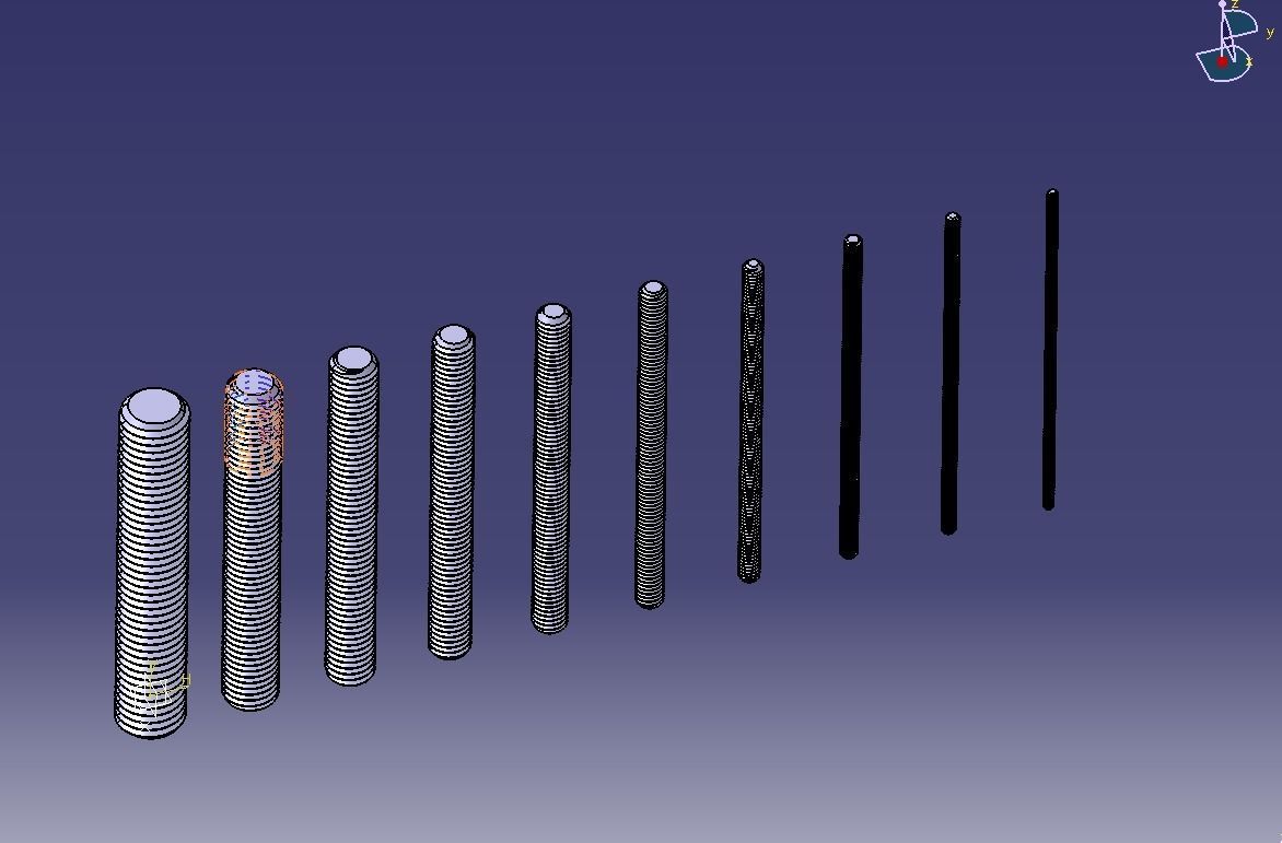 M3 to M20 x 120mm Threaded Bars 3D model 3D printable | CGTrader