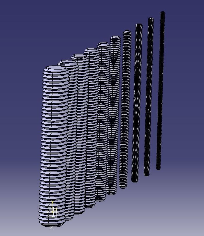 M3 to M20 x 120mm Threaded Bars 3D model 3D printable | CGTrader
